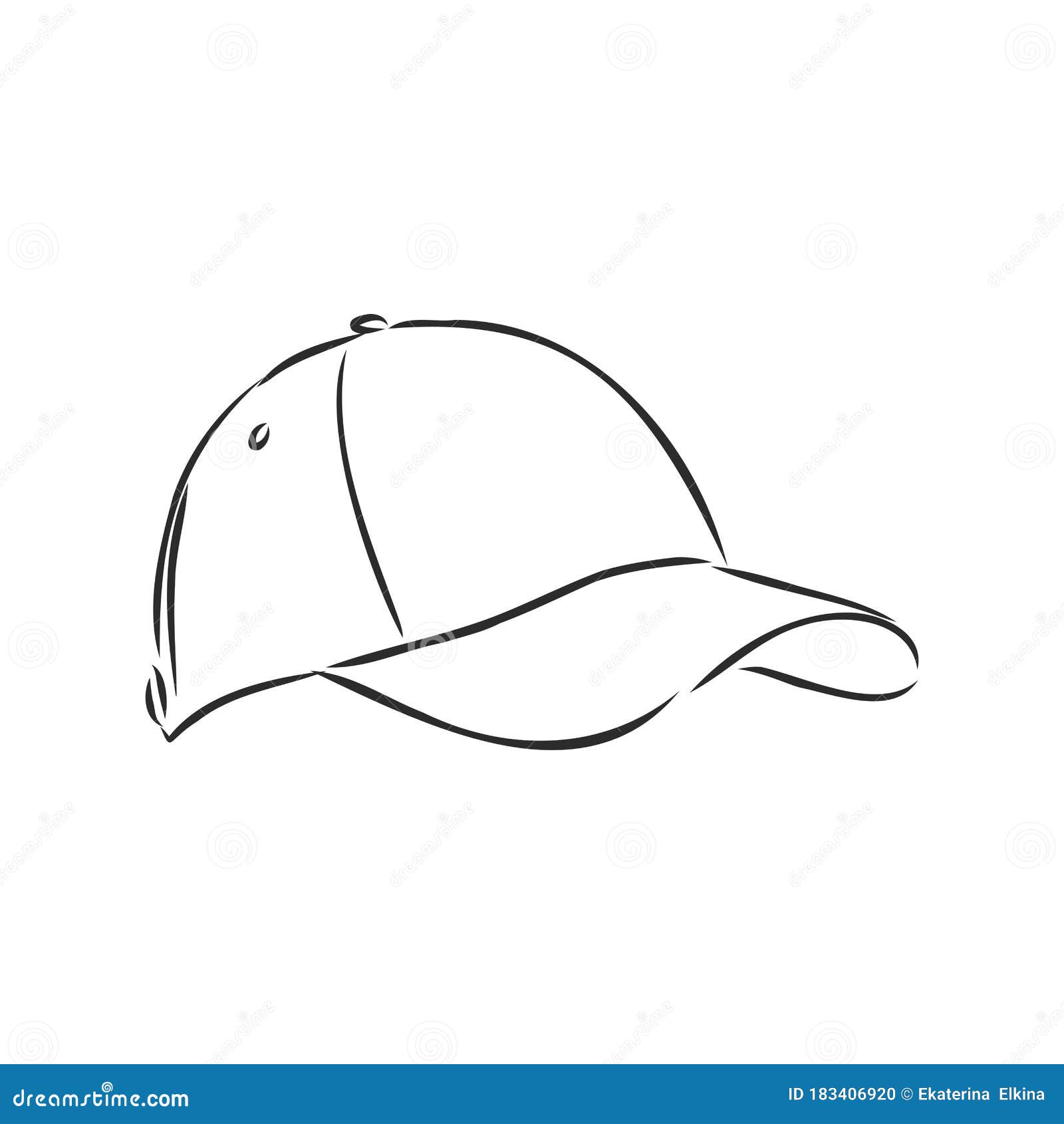 Vector Illustration of Baseball Cap , Cap, Vector Sketch Illustration ...