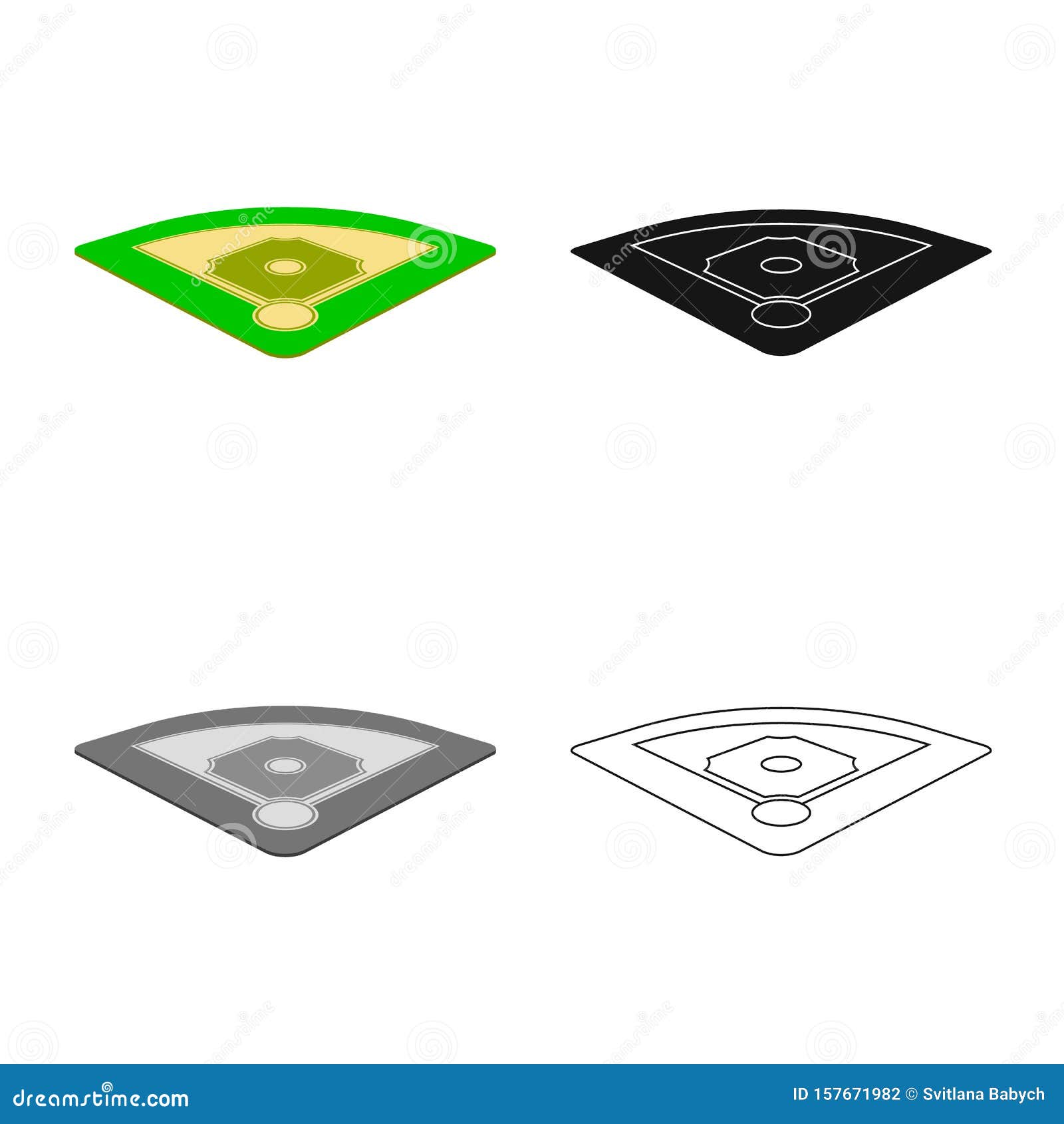 Vector Illustration of Baseball and Field Icon. Set of Baseball and ...
