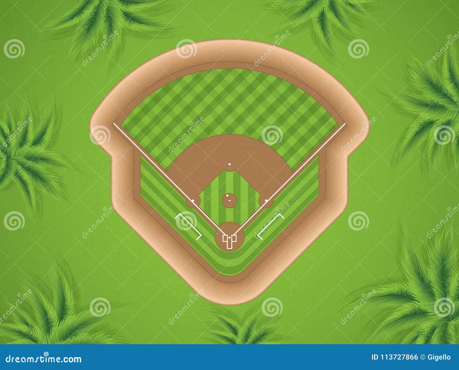 A Vector Illustration of a Baseball Field at Park Stock Vector ...