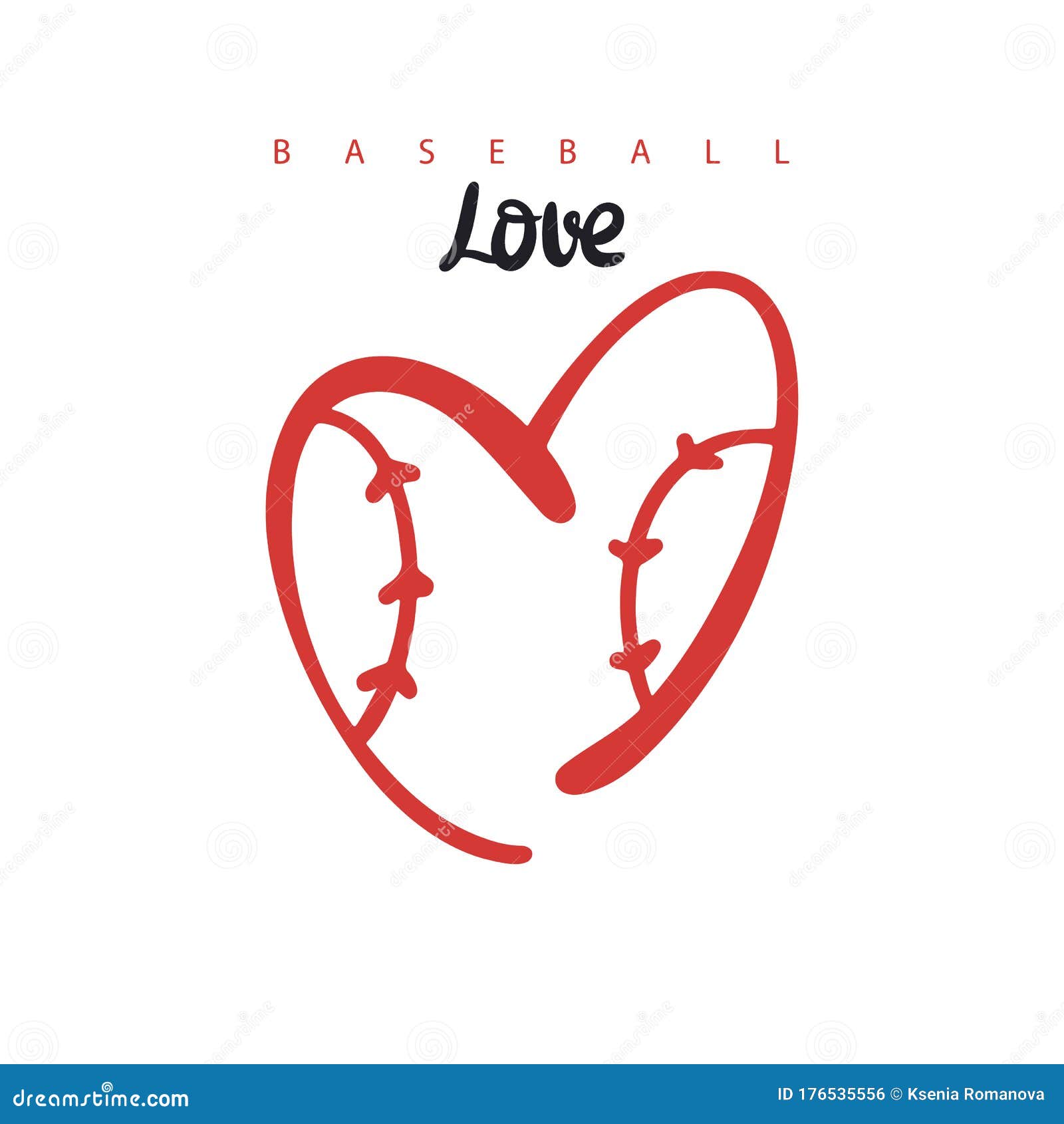 Vector Illustration for Baseball, Heart. Design Element, Logo for ...