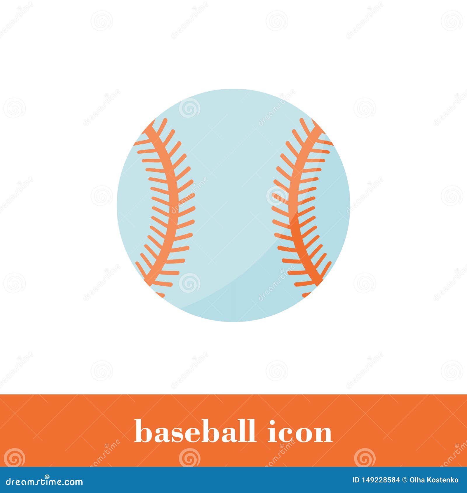 Baseball Icon in Flat Style. Icon Stock Vector - Illustration of ...