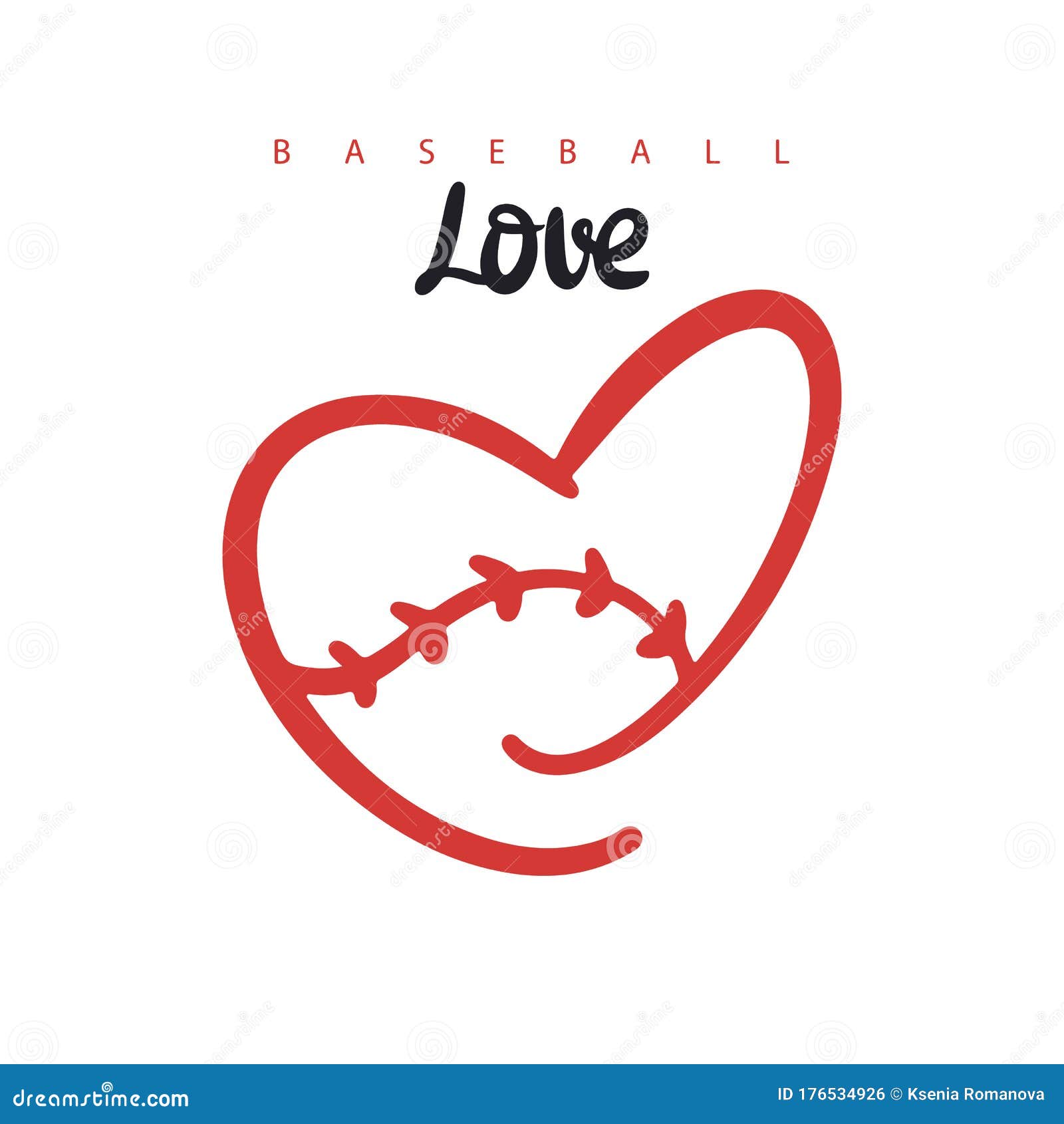 Vector Illustration for Baseball. Print Design, Abstract Heart, Logo ...
