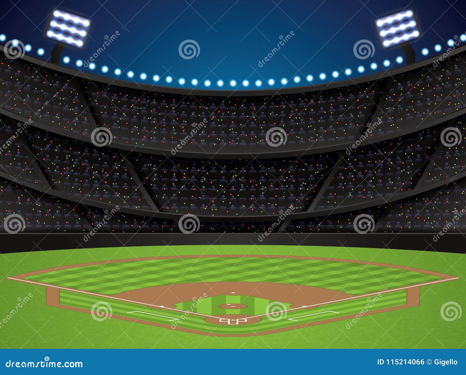 Baseball stadium, vector stock vector. Illustration of symbol - 115214066