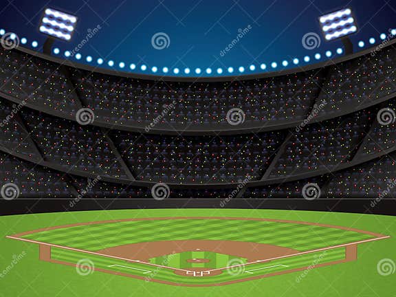 Baseball stadium, vector stock vector. Illustration of symbol - 115214066
