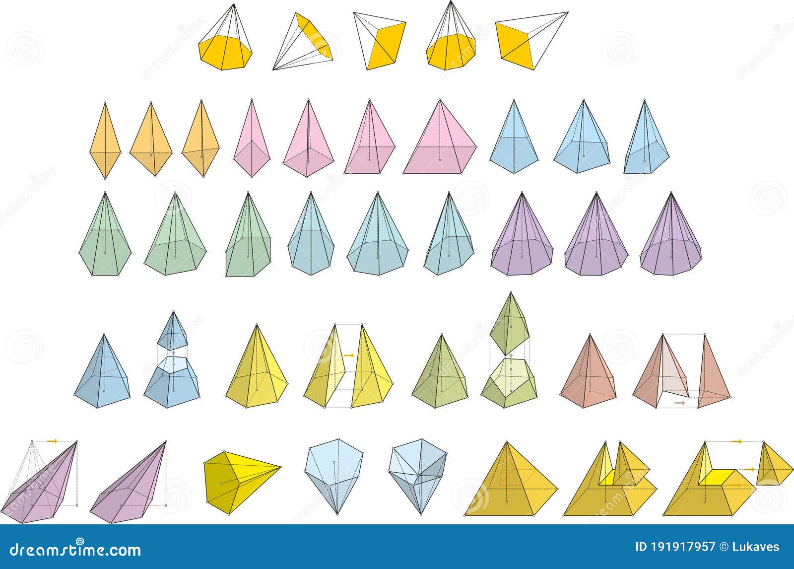 Pyramid shapes stock vector. Illustration of science - 191917957