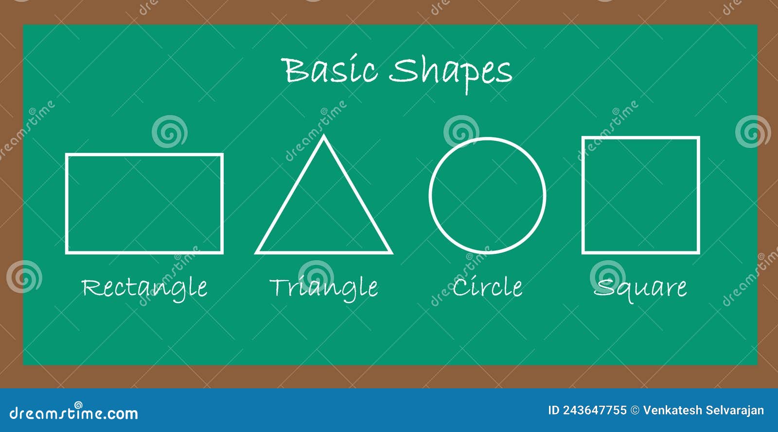 Basic Shapes Drawing in the Classroom Board Stock Vector - Illustration ...
