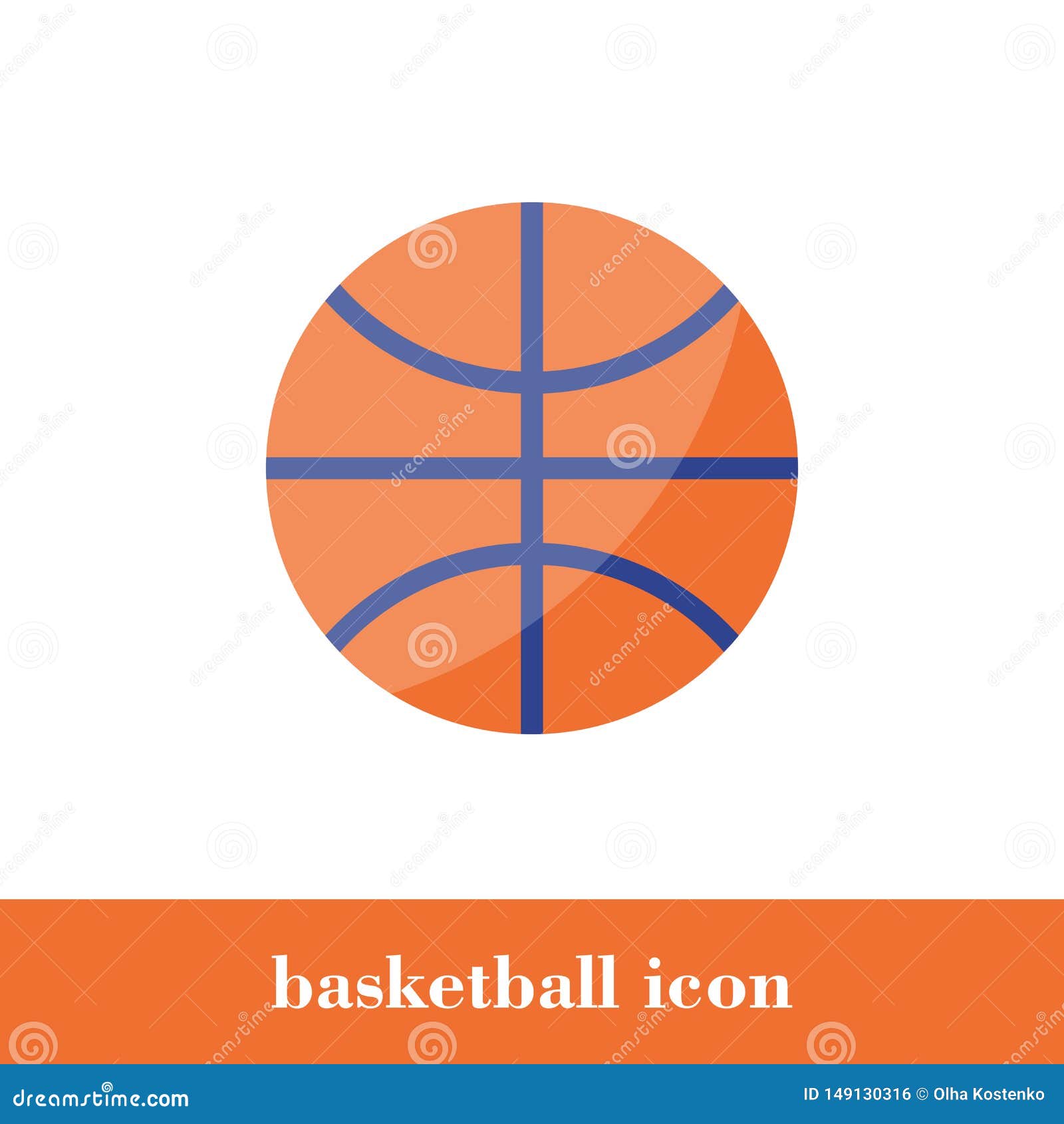 Basketball Icon. Flat Style Stock Vector - Illustration of logo ...