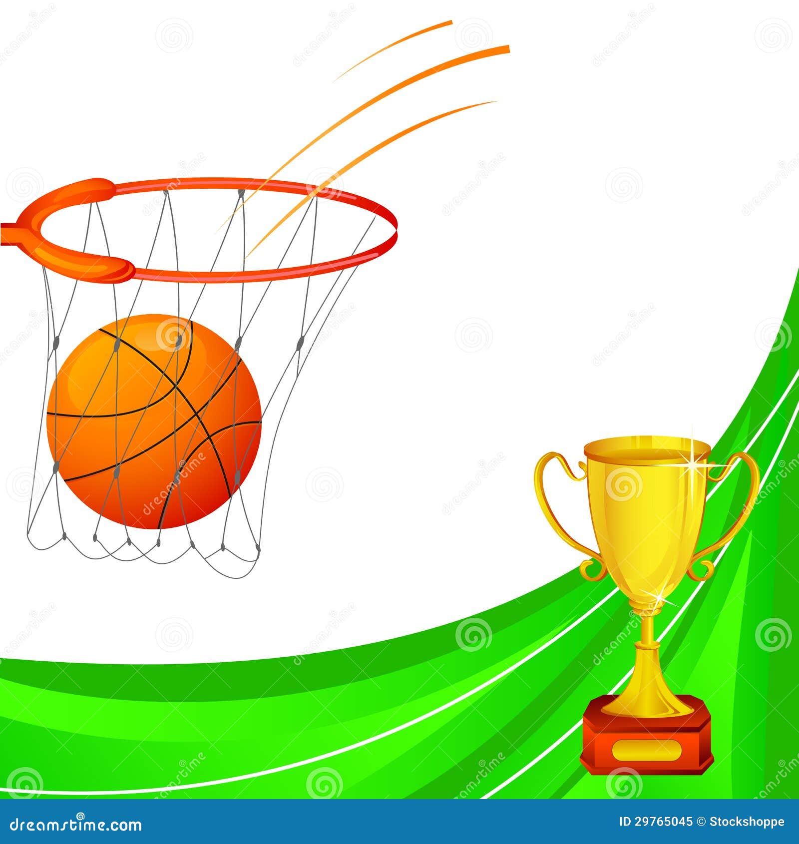 Basketball with Trophy stock vector. Illustration of graphic - 29765045