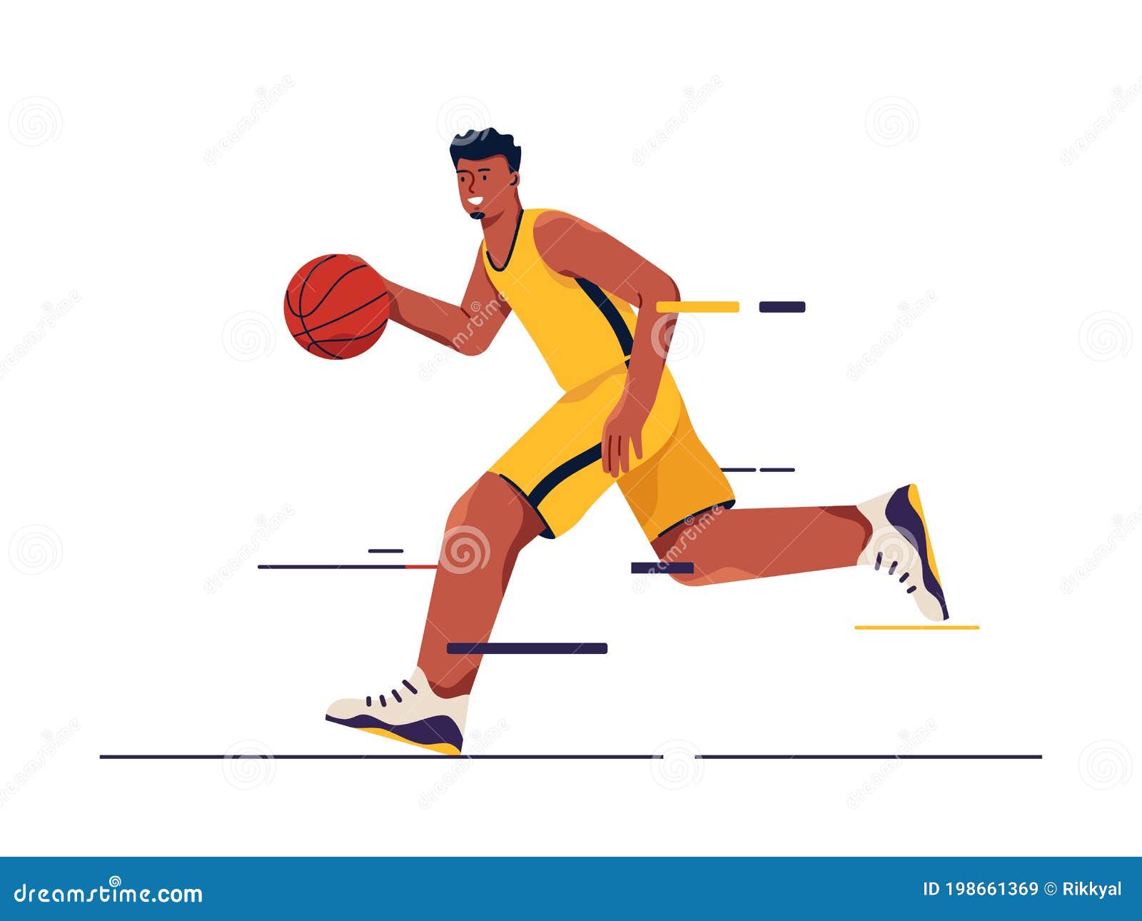 Vector Illustration of a Basketball Player in Motion Stock Vector ...