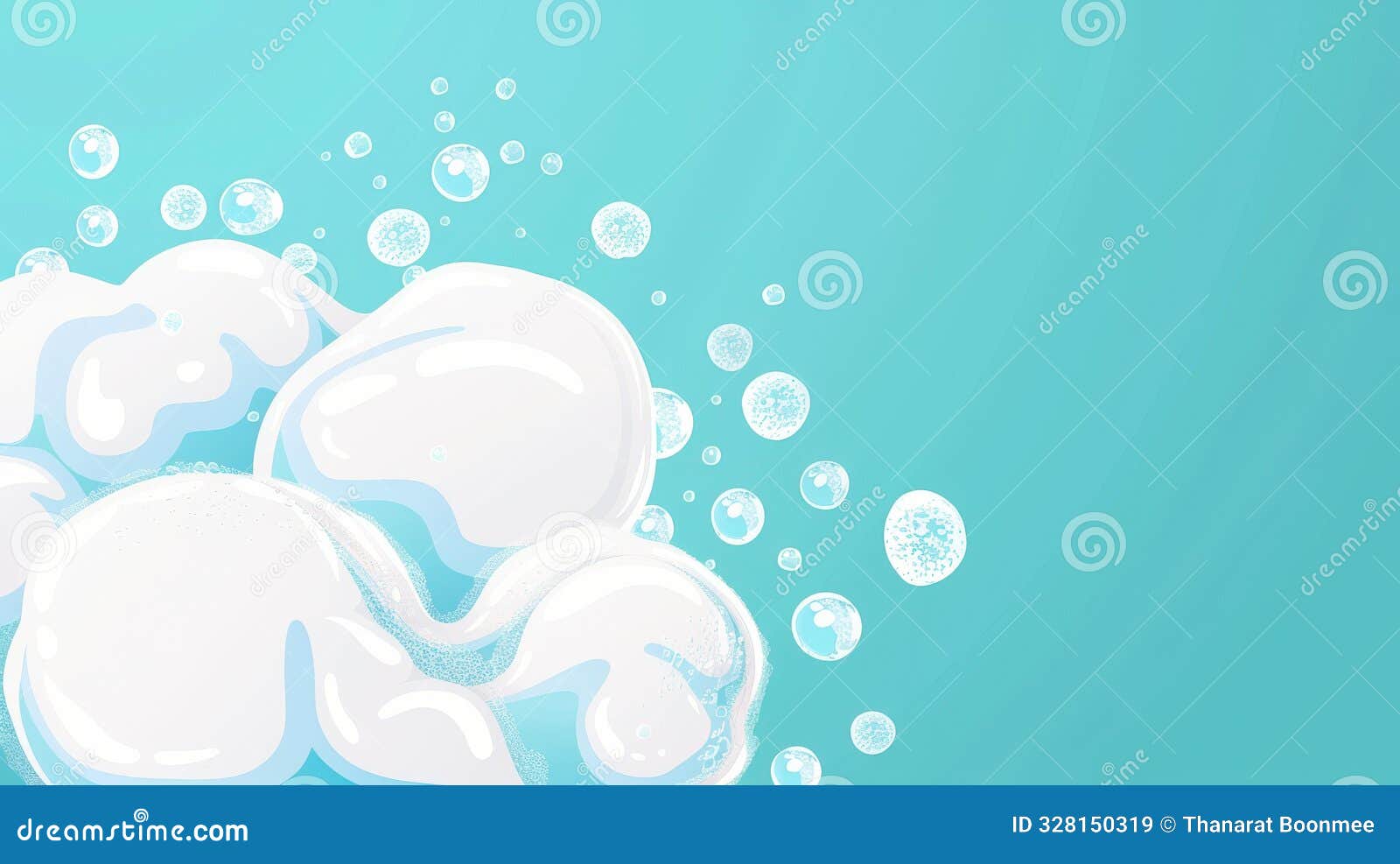 Vector Illustration of Bath Foam on a Clean Background with Shampoo ...