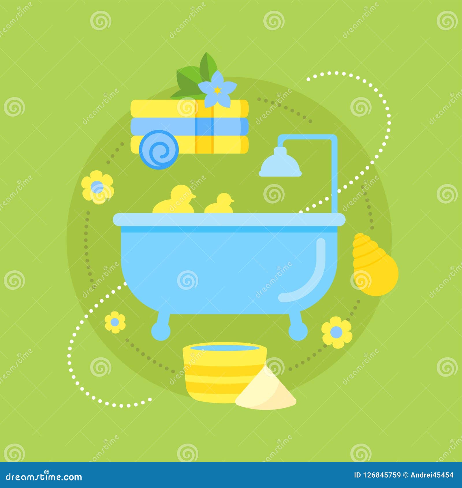 Vector Illustration of the Bathing Stock Illustration - Illustration of ...