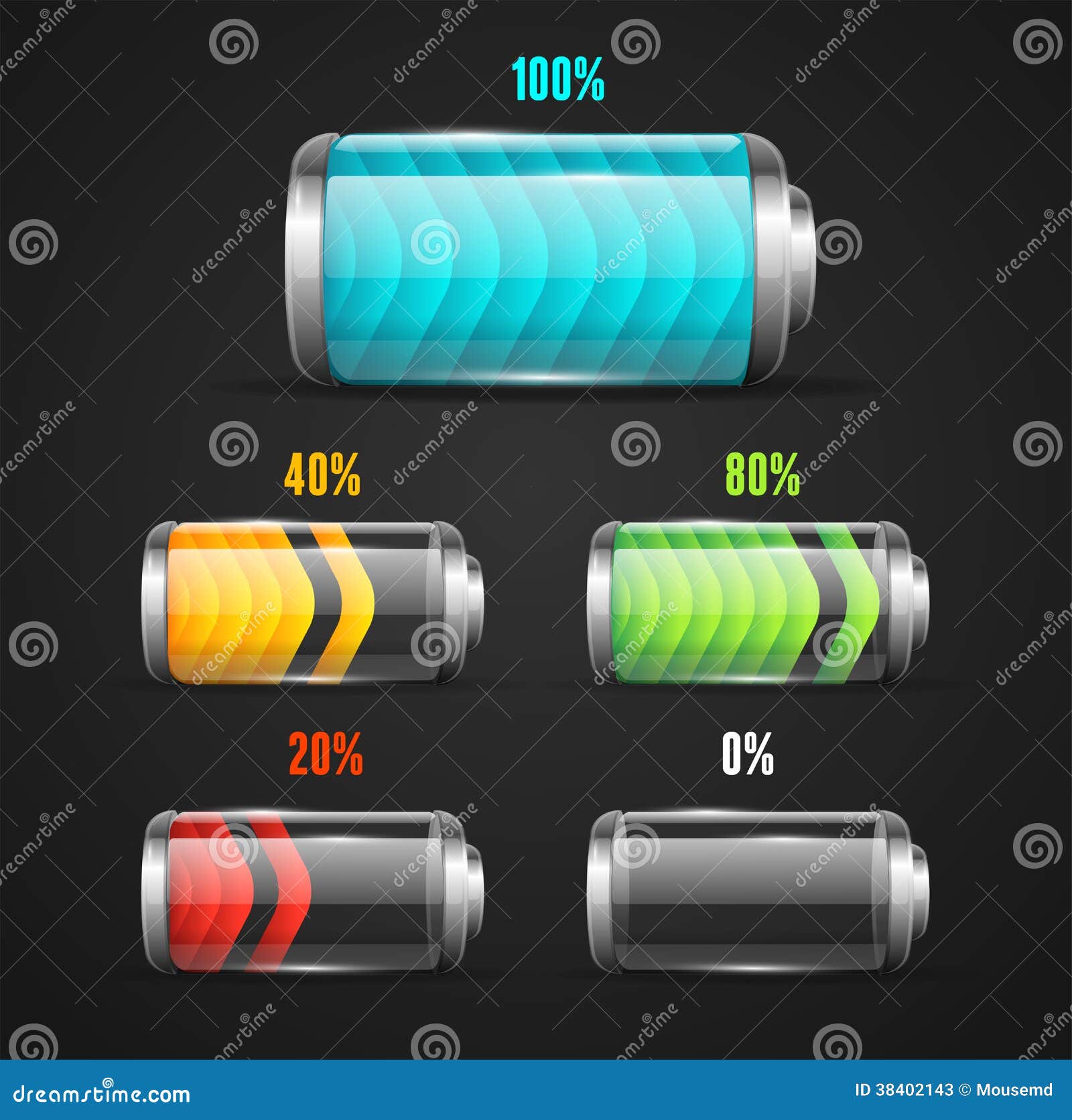 Vector Illustration of Battery Level Indicator Stock Vector ...