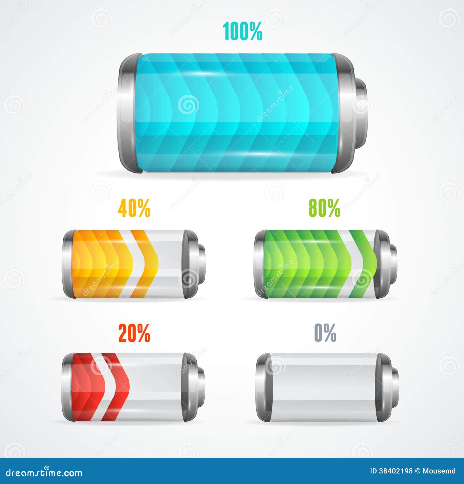 Vector Illustration of Battery Level Indicator Stock Vector ...