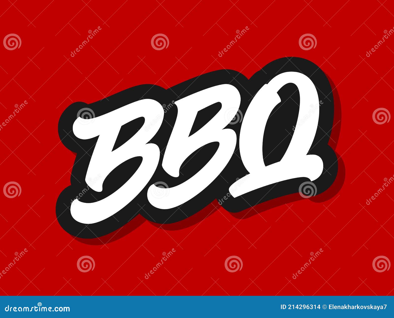 Vector Illustration Of BBQ Logo With Hand Sketched Lettering Isolated ...