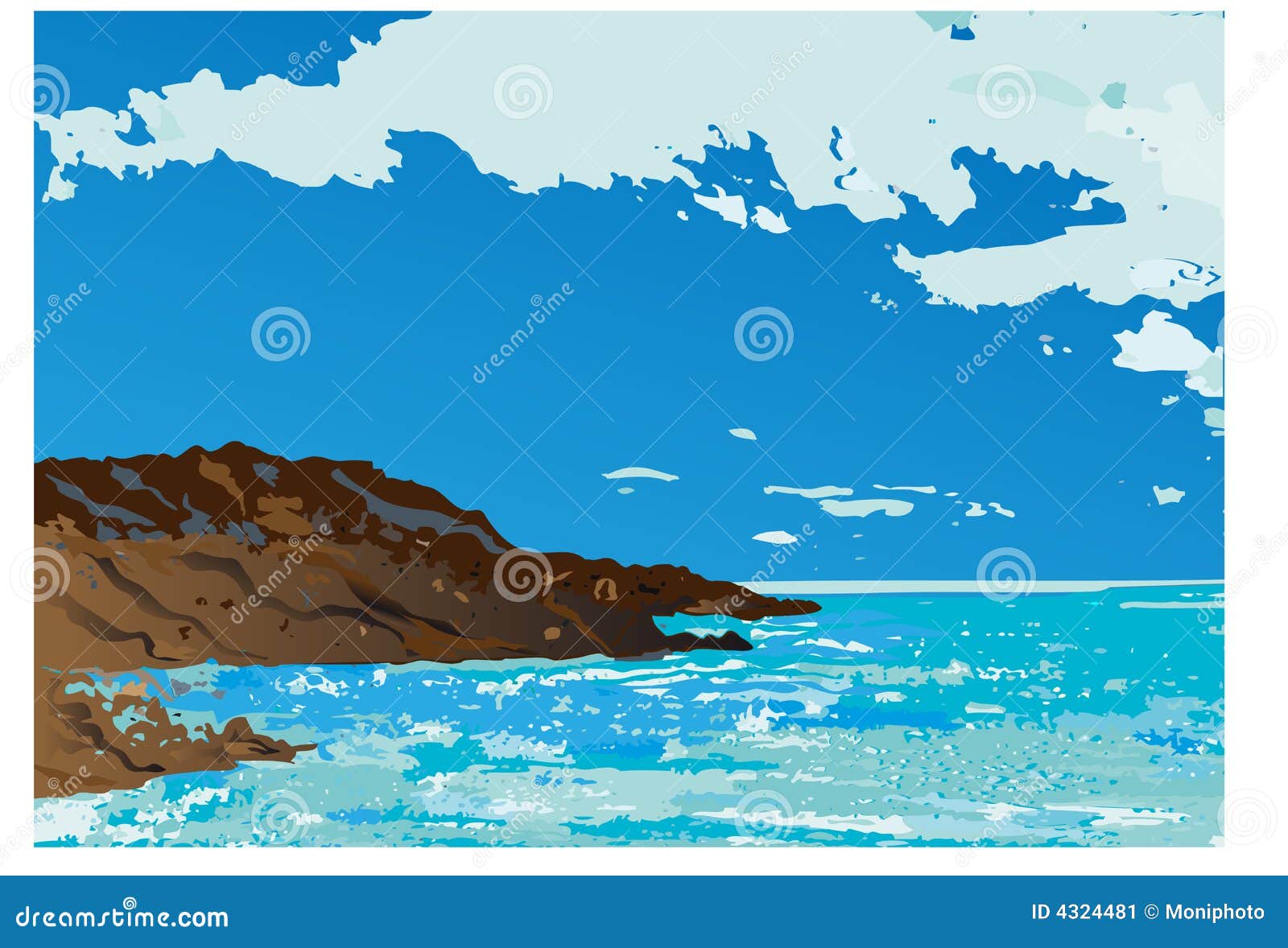 Vector Illustration - Beach and Sea Stock Vector - Illustration of ...