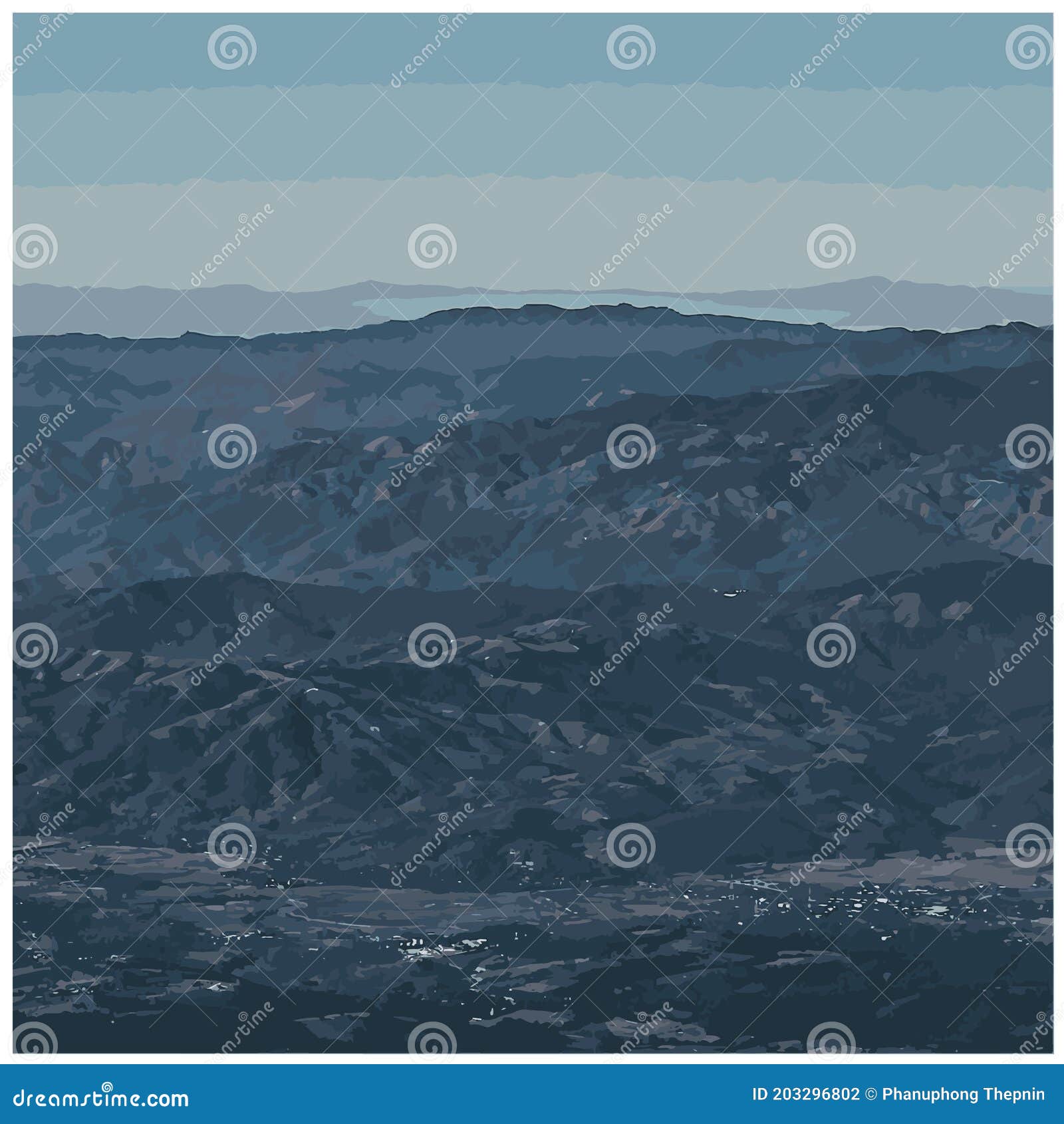 Vector Illustration of Beautiful Blue Mountain Stock Vector ...