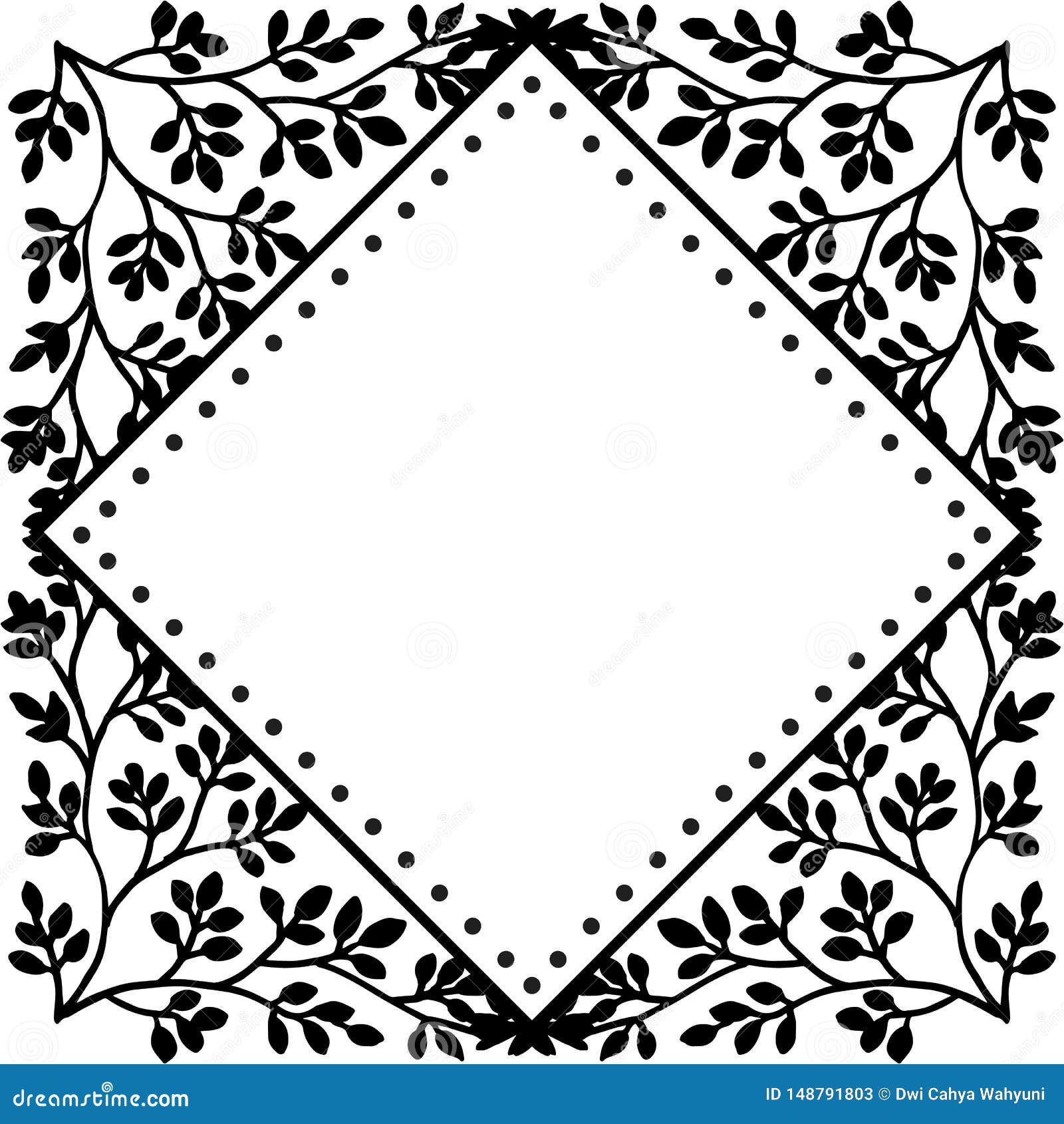 Vector Illustration Beautiful Flower Frame for Invitation Card Stock ...