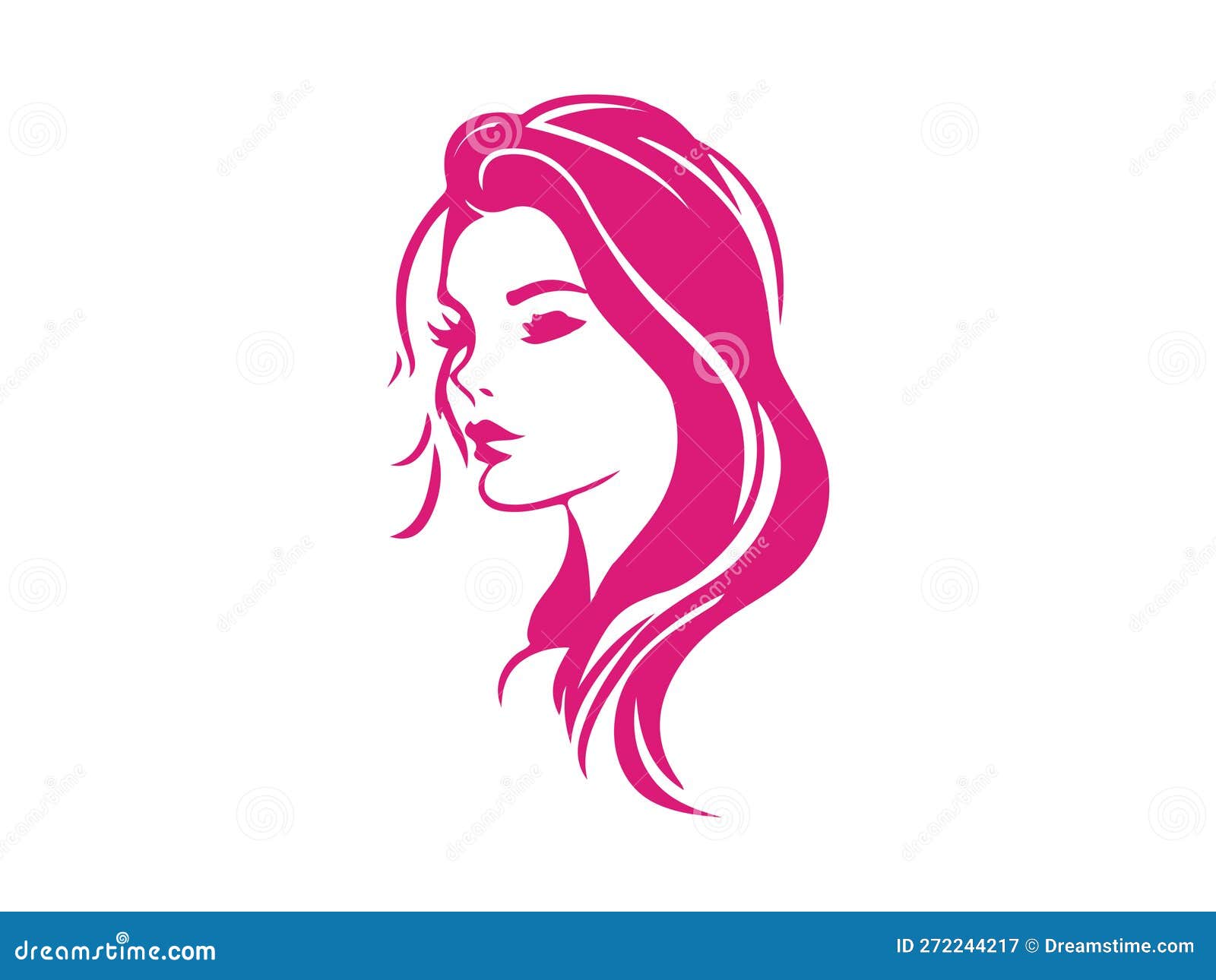 Beautiful Girl Logo For Beauty Cosmetics Or Skin Product Stock