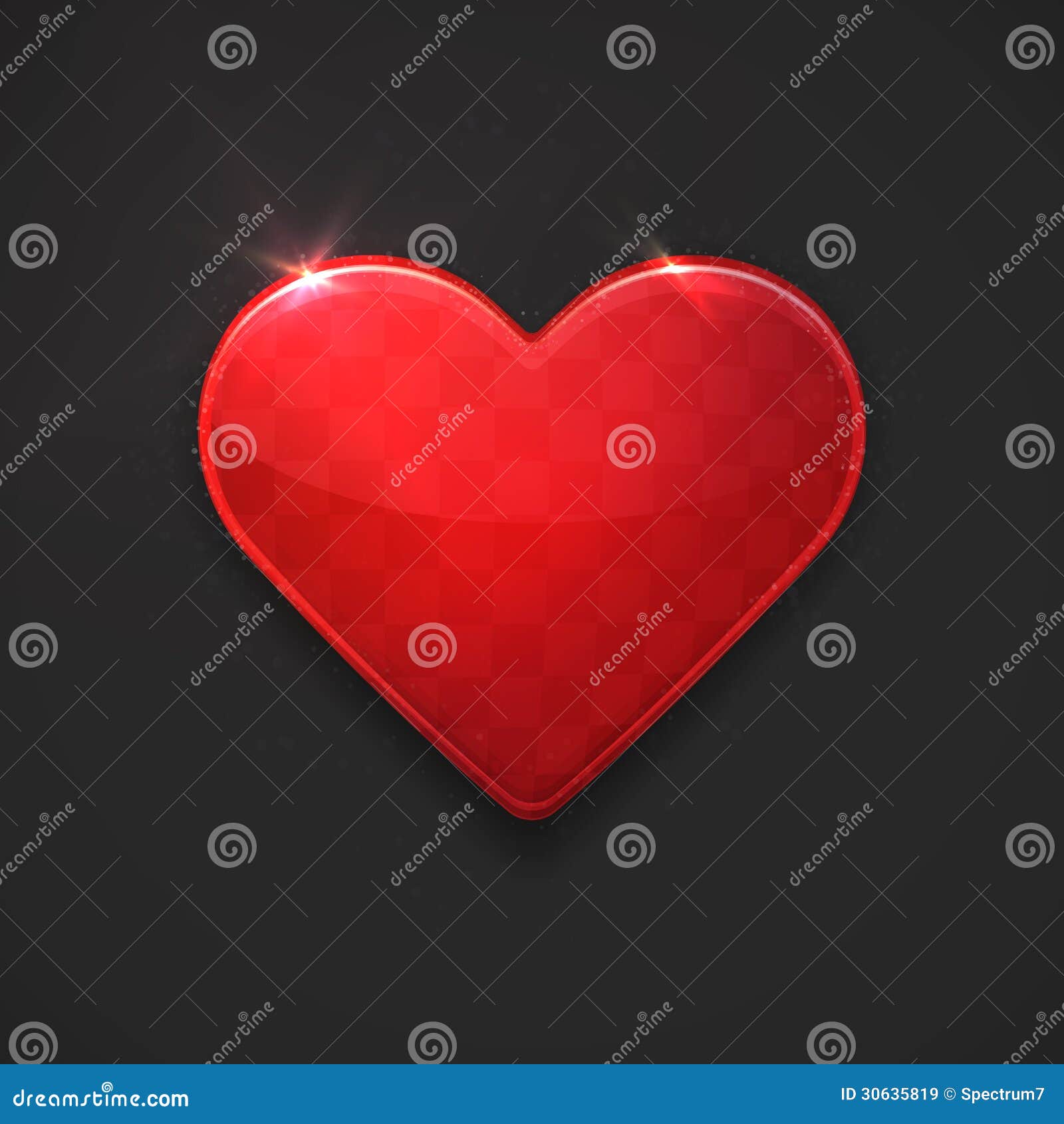 Vector Illustration of Beautiful Red Glossy Heart Stock Vector ...