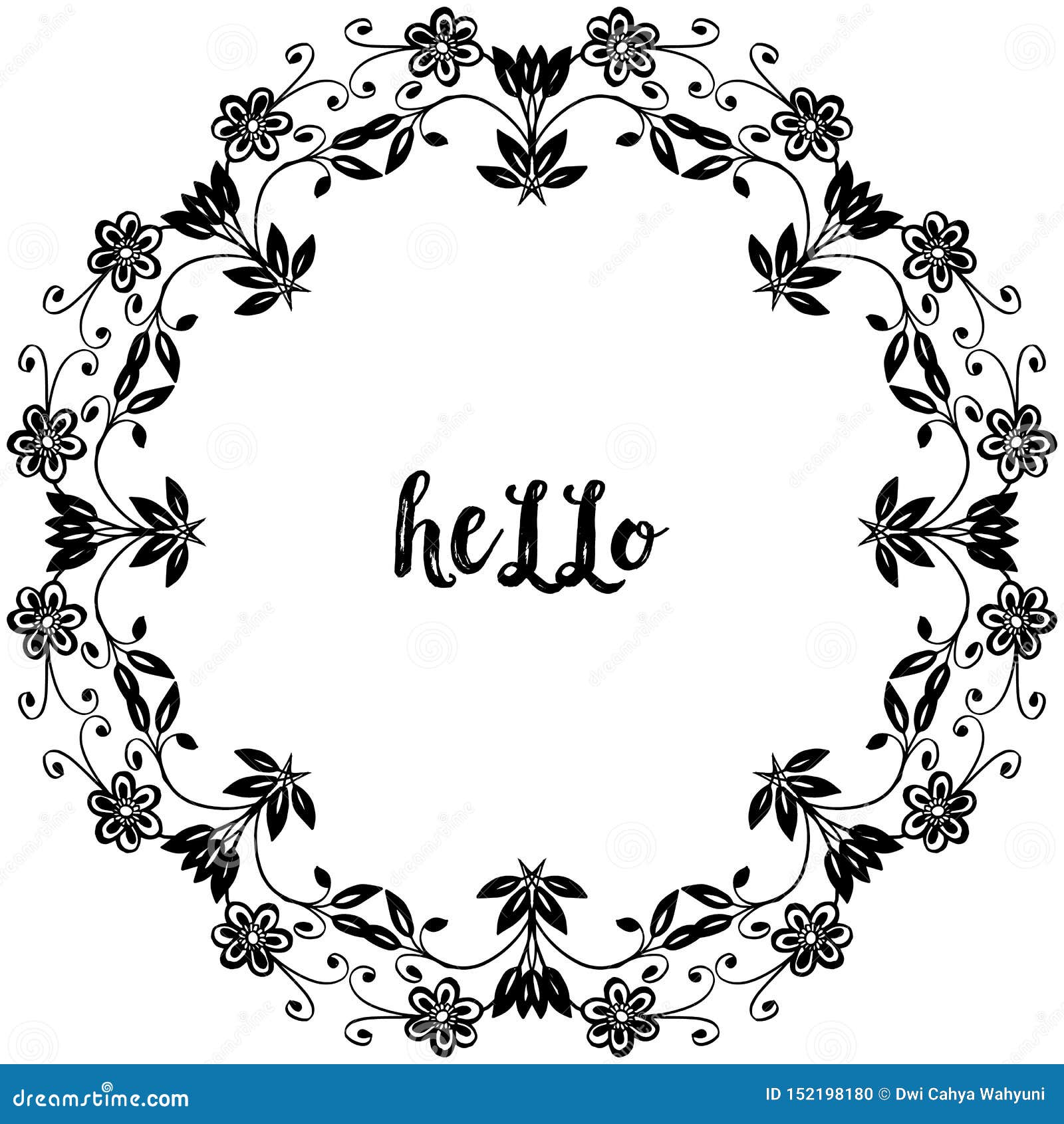 Vector Illustration Beautiful Typography of Flower Frame for Design ...