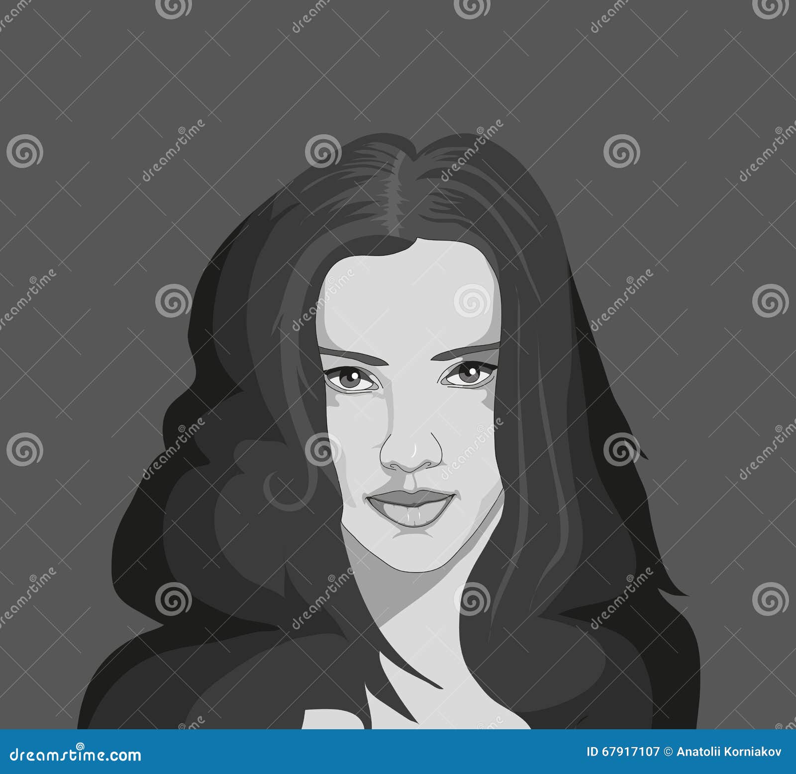 Vector Illustration of a Beautiful Woman. Stock Vector - Illustration ...