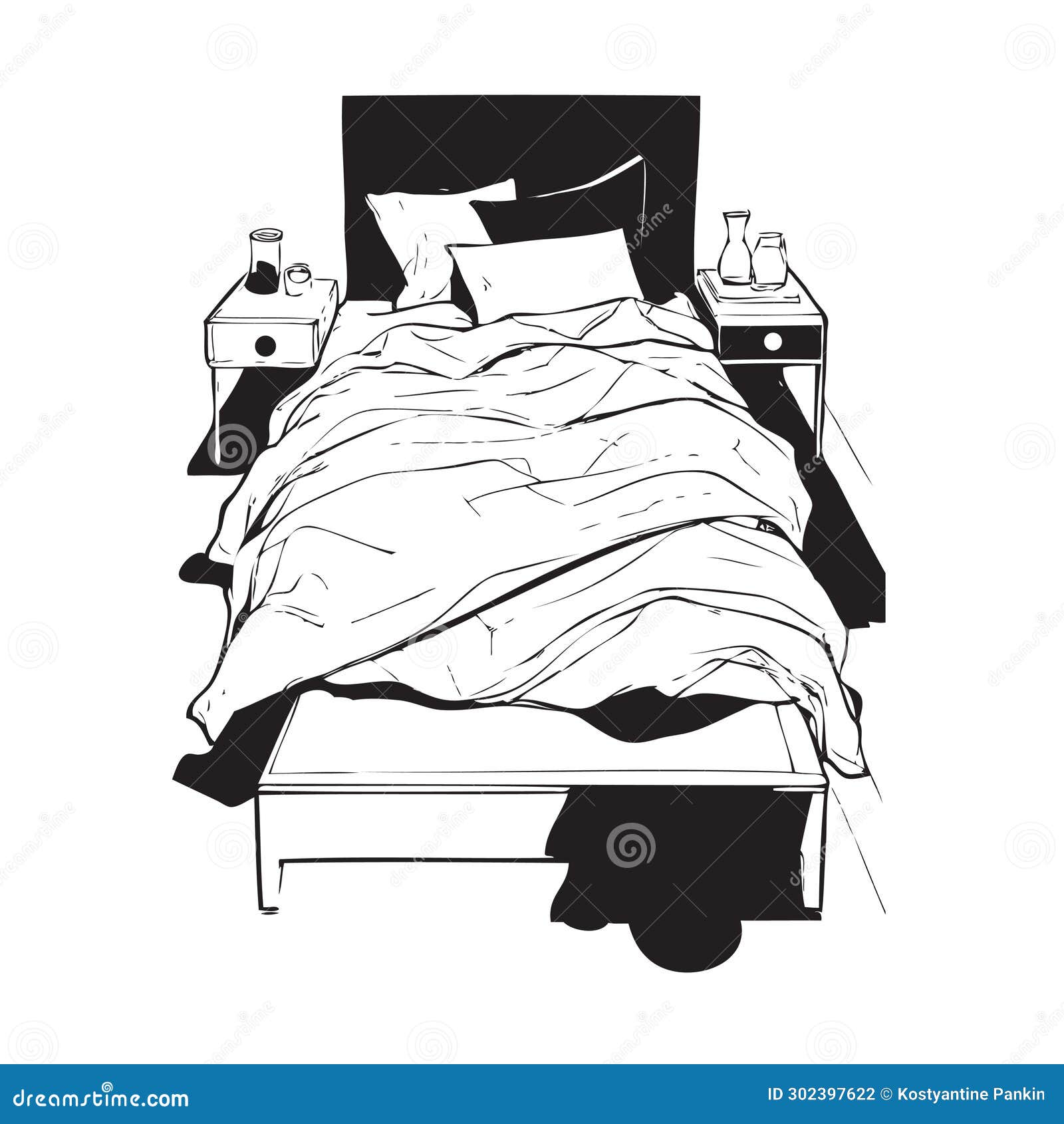 Bed vector illustration stock vector. Illustration of rest - 302397622