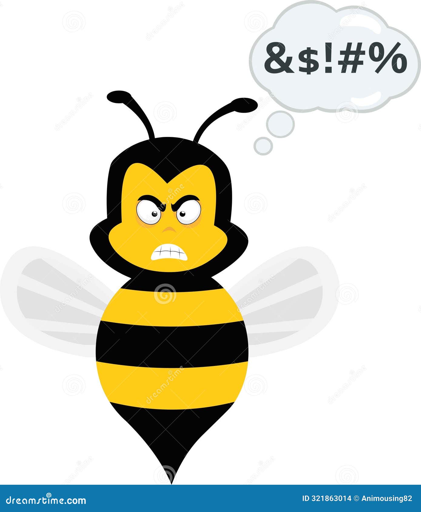 Bee insult cloud thought stock vector. Illustration of cursing - 321863014