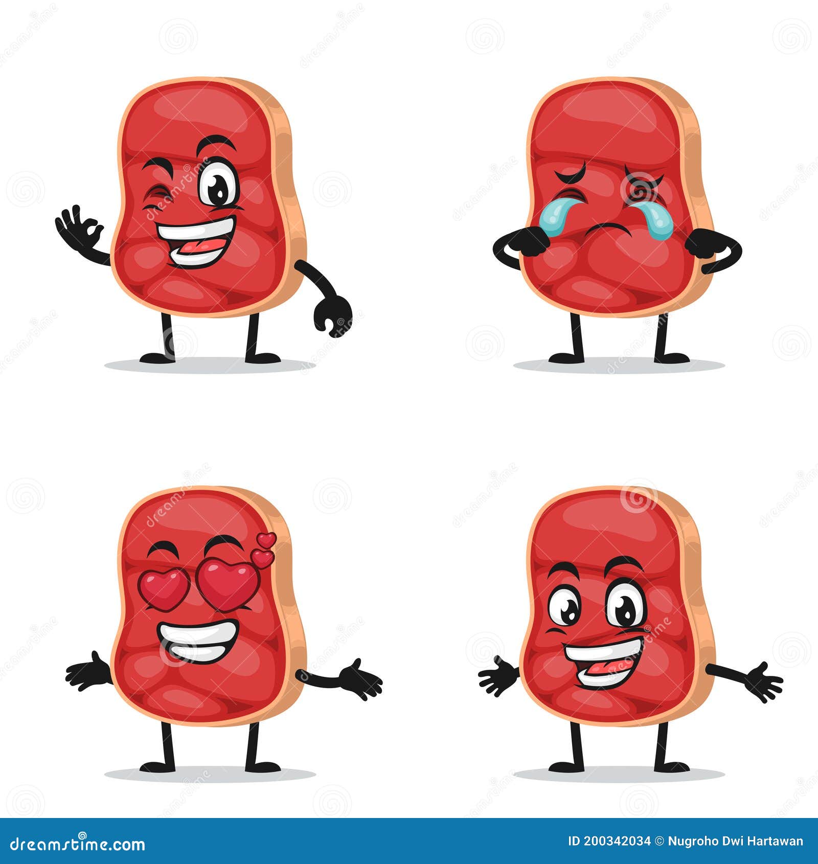 Vector Illustration of Beef Character or Mascot Stock Vector ...