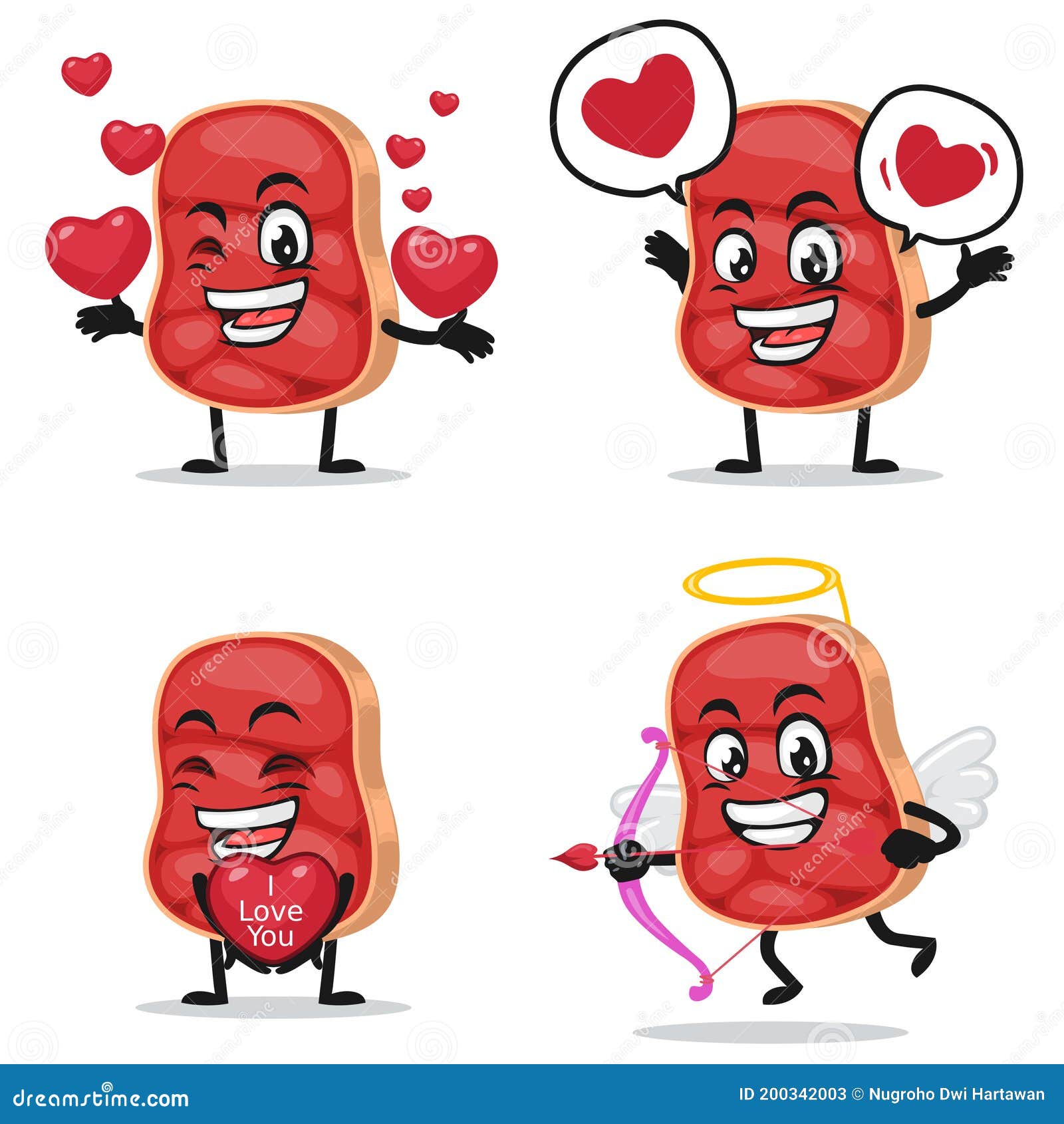 Vector Illustration of Beef Character or Mascot Stock Vector ...