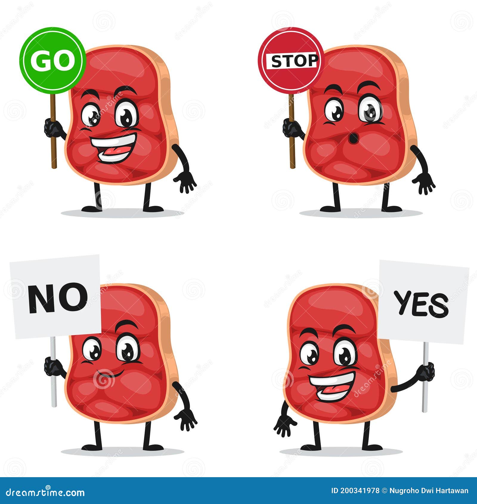 Vector Illustration of Beef Character or Mascot Stock Vector ...