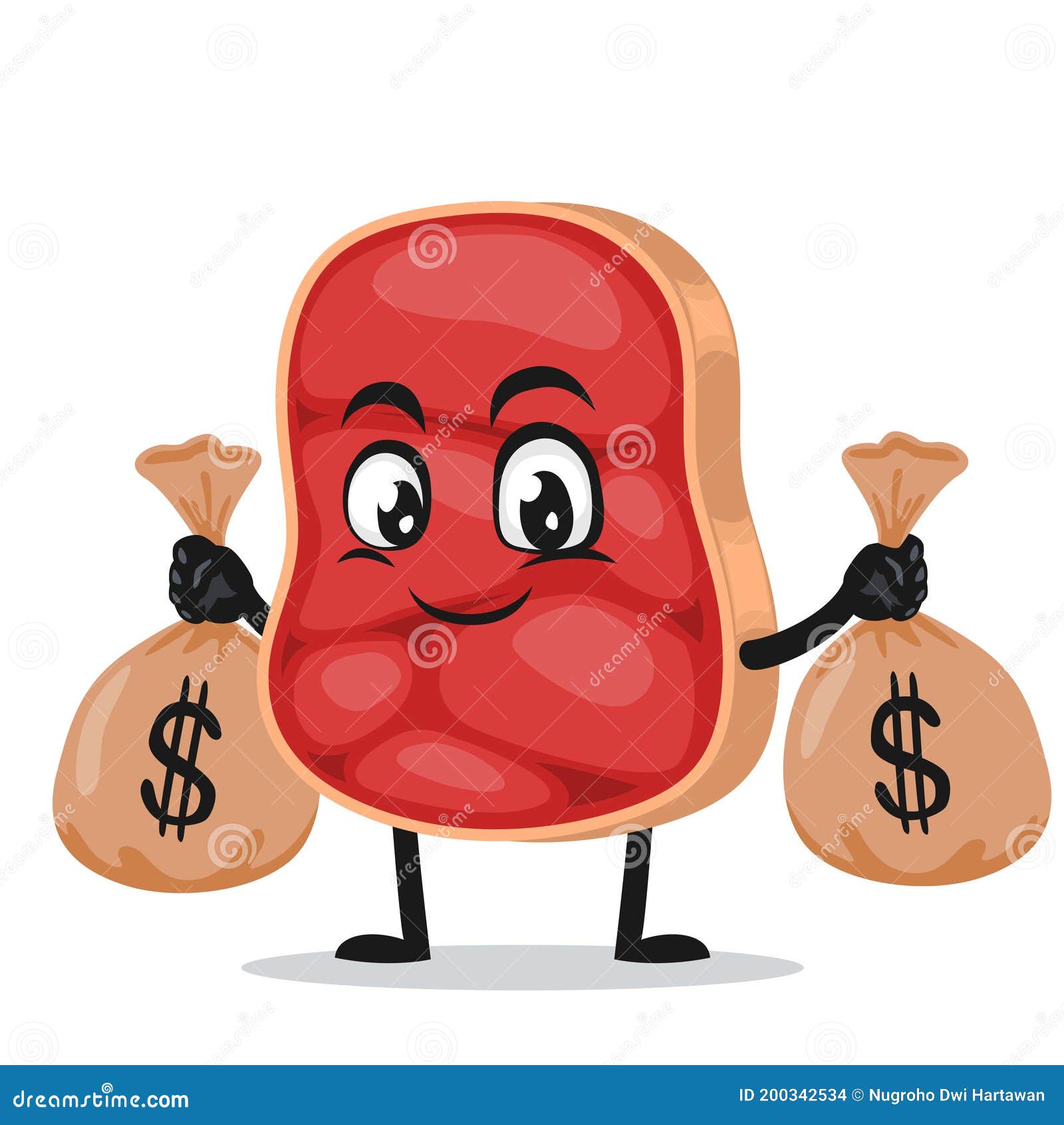 Vector Illustration of Beef Character or Mascot Stock Vector ...