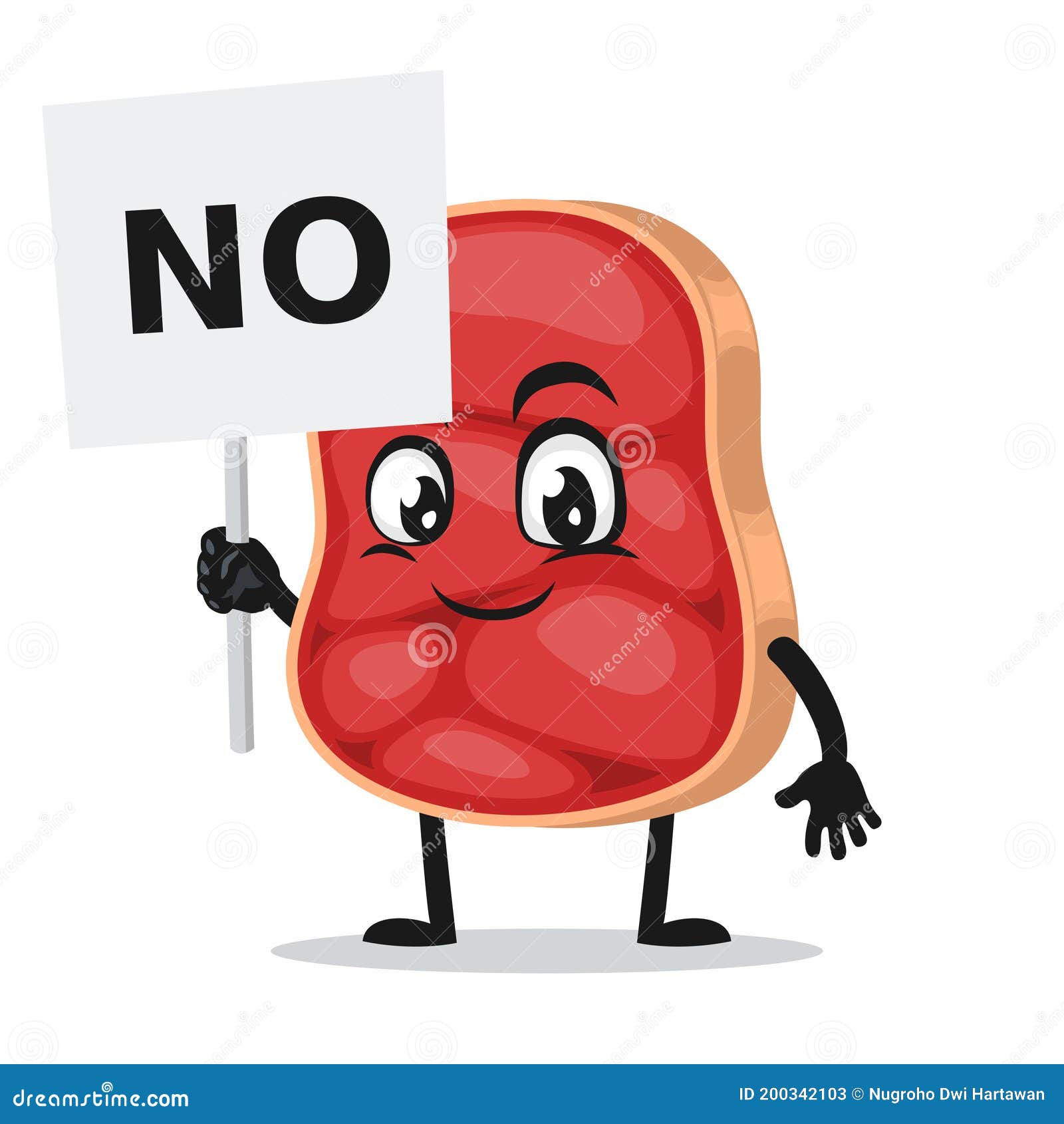 Vector Illustration of Beef Character or Mascot Stock Vector ...