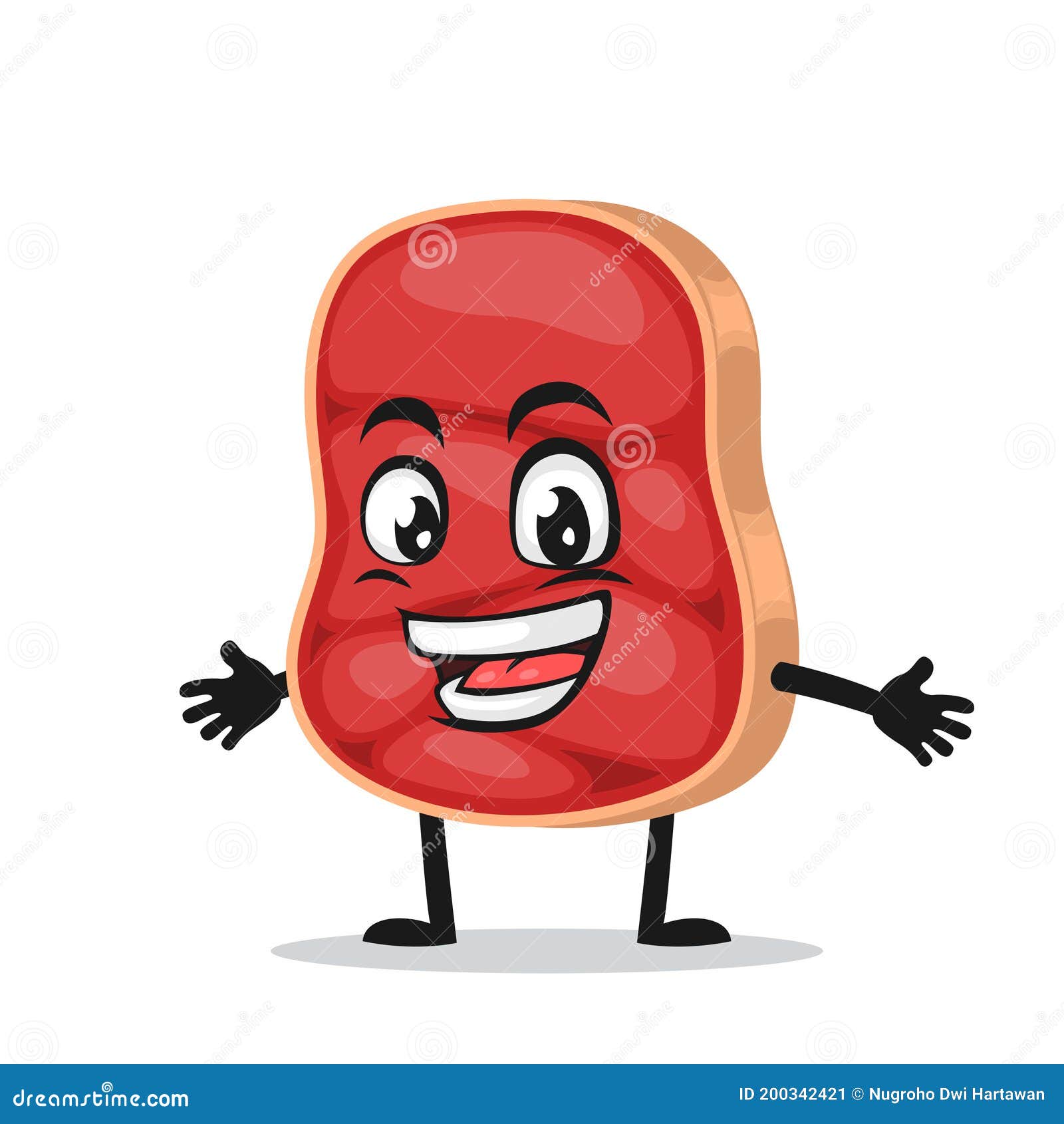 Vector Illustration of Beef Character or Mascot Stock Vector ...