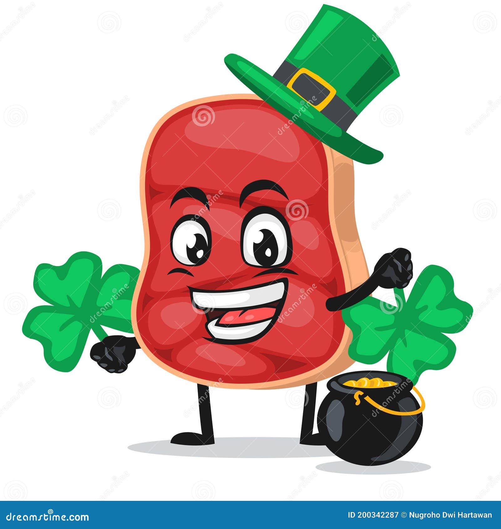 Vector Illustration of Beef Character or Mascot Stock Vector ...