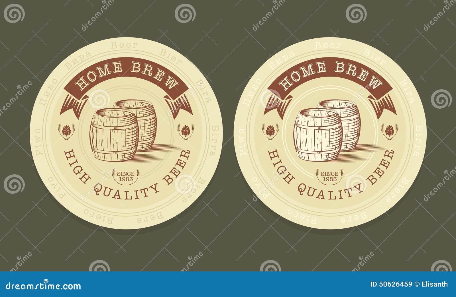 Vector Illustration of Beer Tags Stock Vector - Illustration of barley ...
