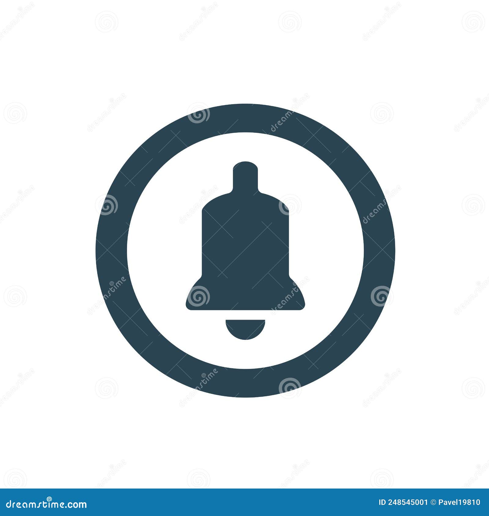 Vector Illustration, Bell Icon in a Circle. Stock Vector - Illustration ...