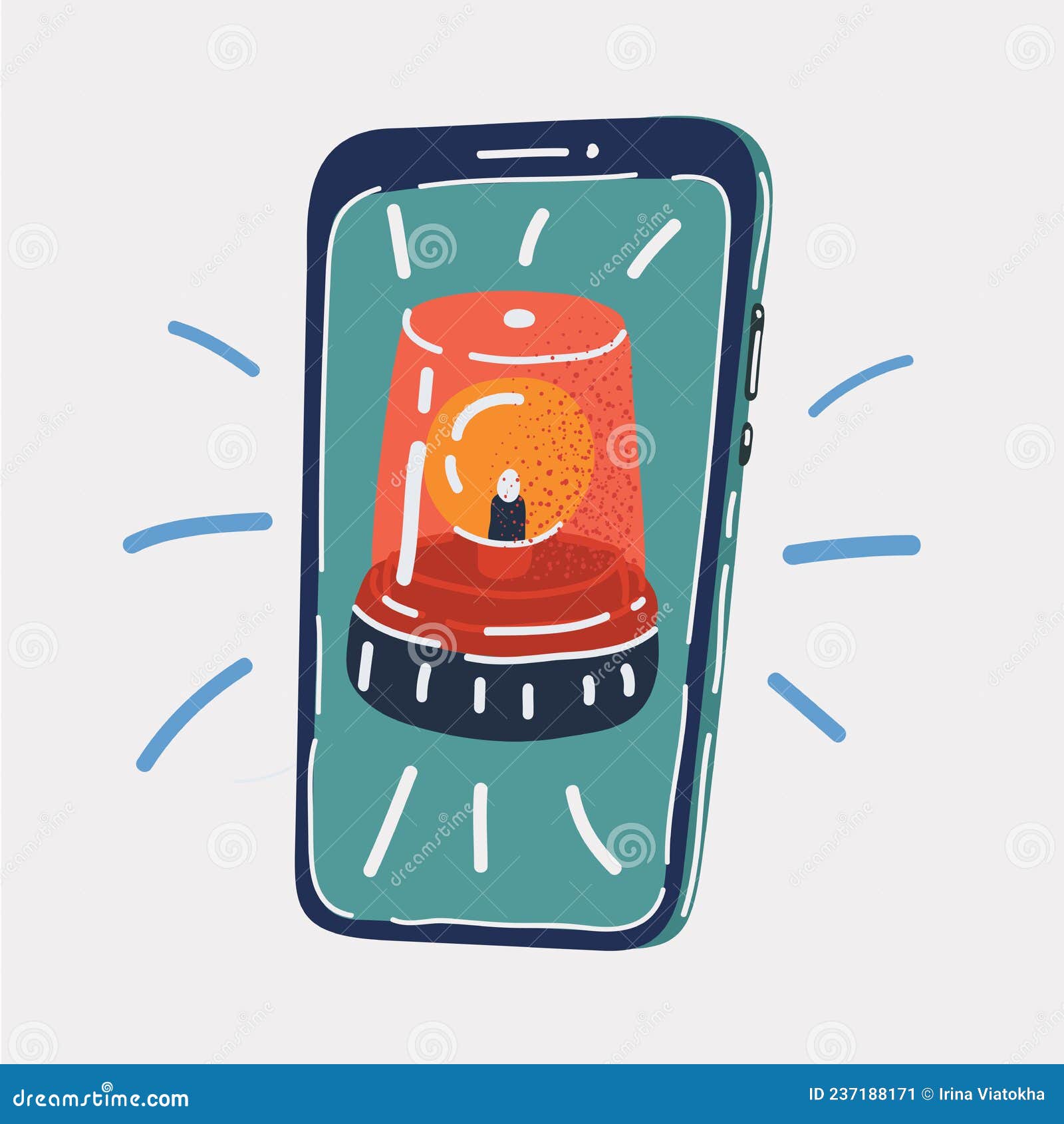 Vector Illustration of Bell. Notification Icon on Phone Screen Stock ...