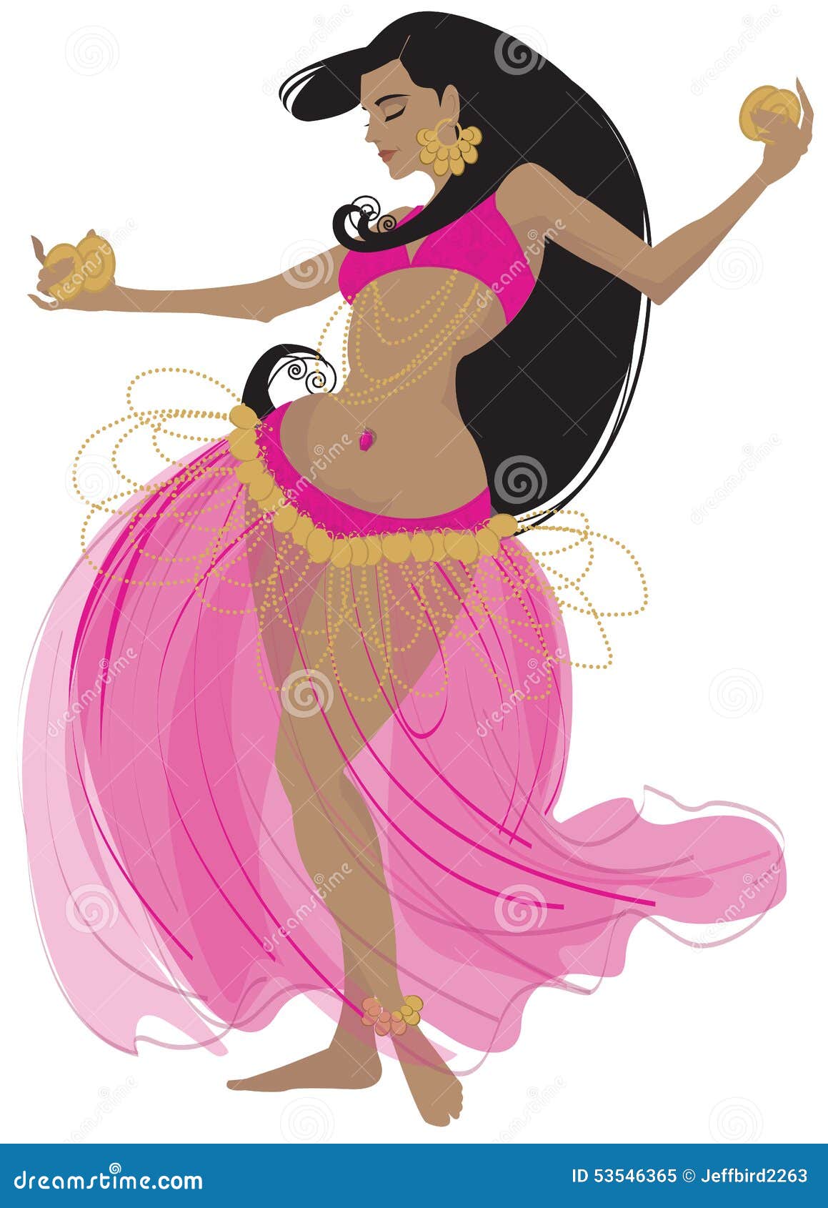 Vector Illustration of a Belly Dancer Stock Vector - Illustration of music, folk: 53546365