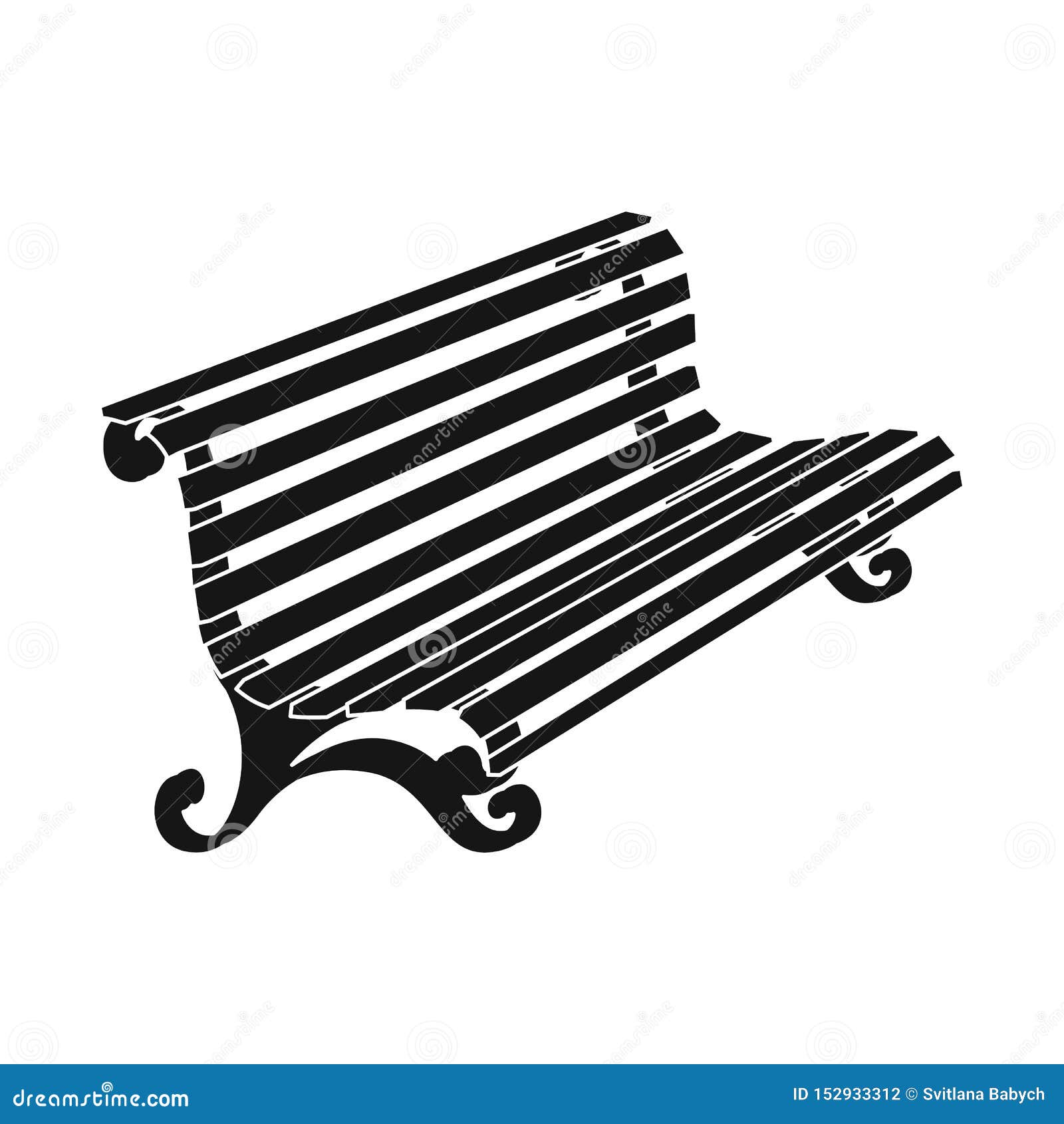Vector Illustration of Bench and Garden Symbol. Set of Bench and Empty ...