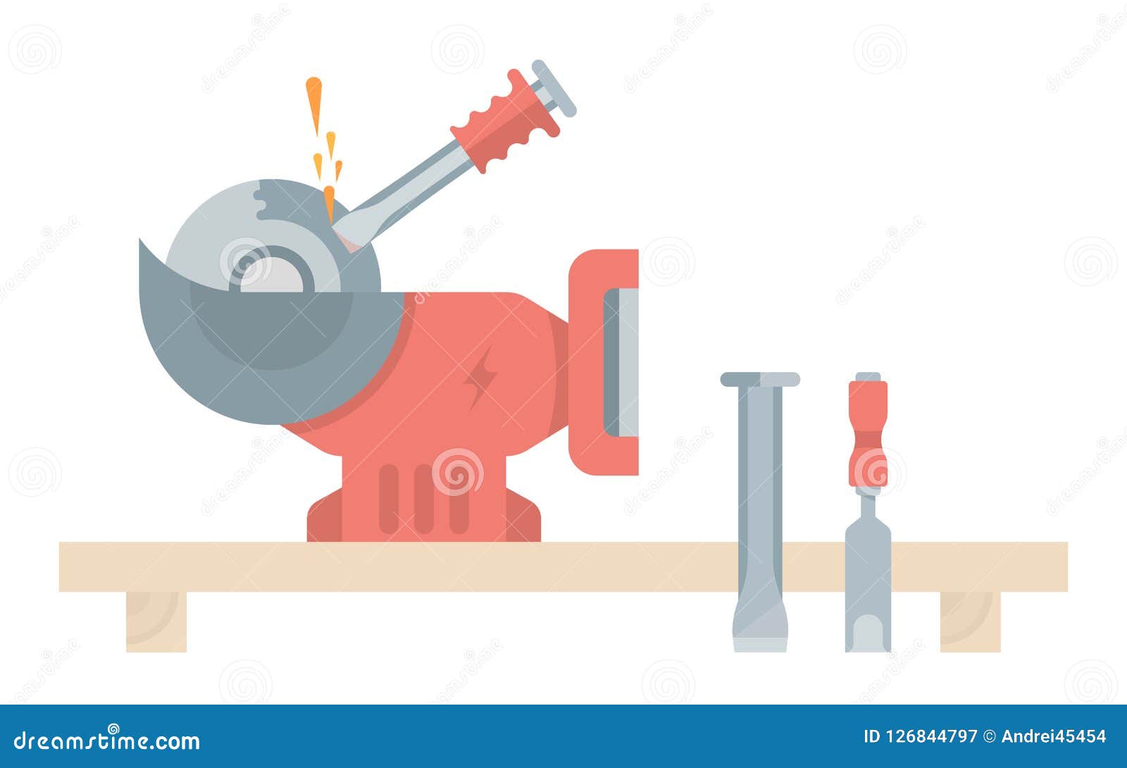 Vector Illustration of the Bench Grinder Stock Illustration ...