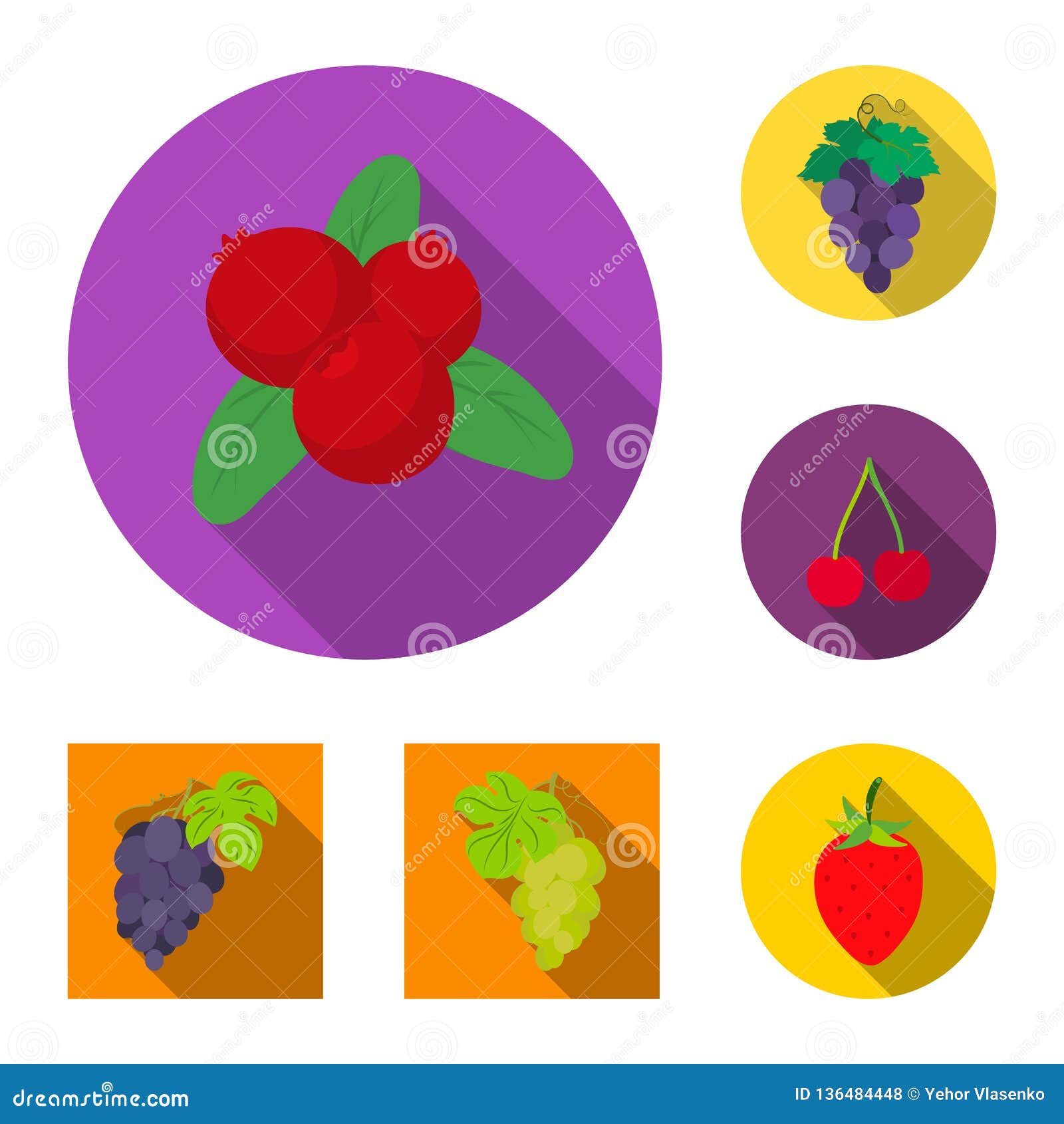 Vector Illustration of Berry and Fruit Icon. Set of Berry and Redberry ...