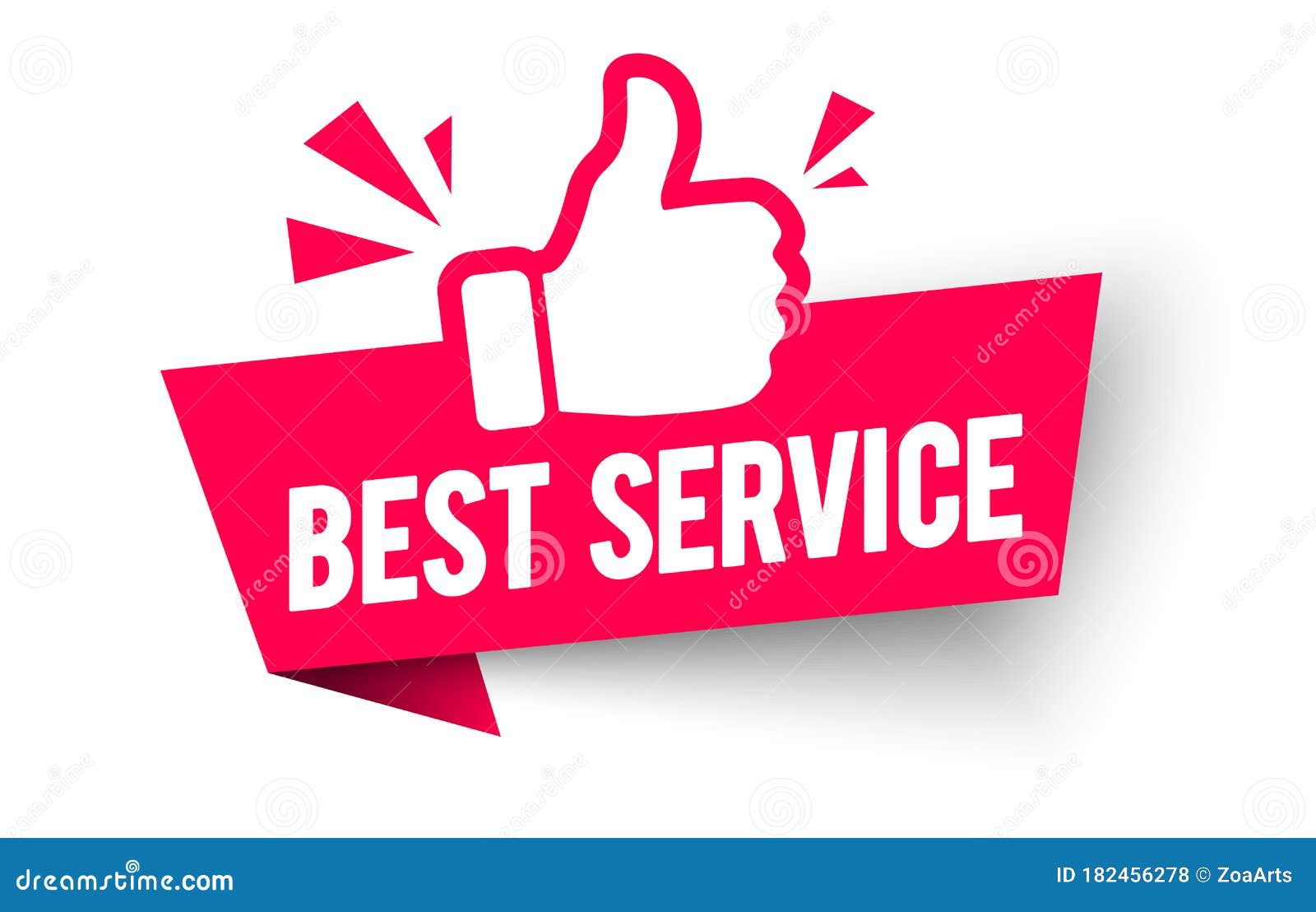 Vector Illustration Best Thumbs Label. Modern Web Banner with Thumbs Up ...