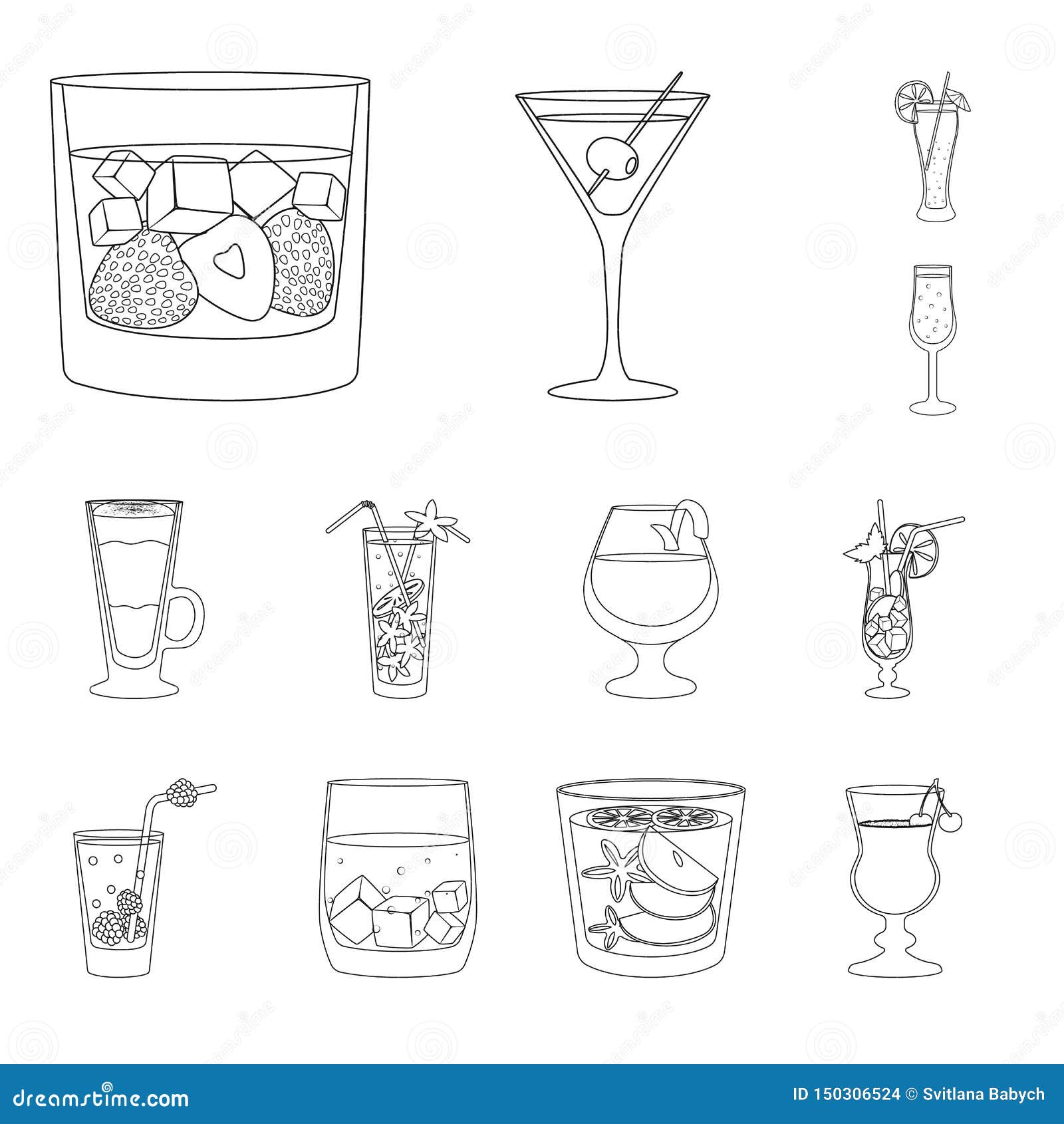 Vector Design of Beverage and Ice Icon. Collection of Beverage and ...
