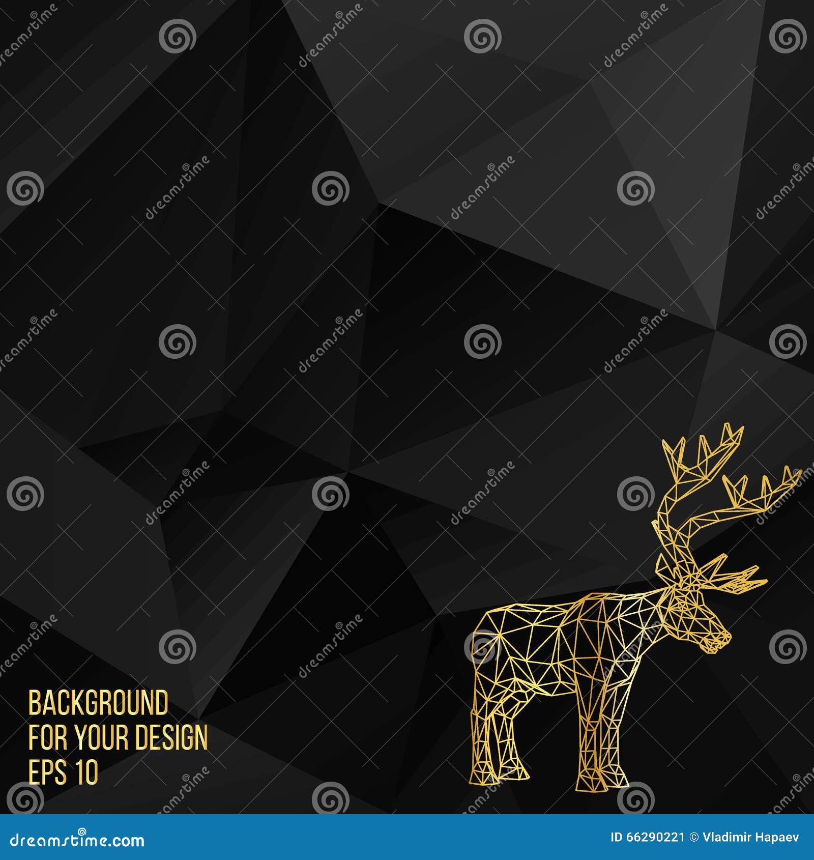 Vector Illustration Big Buck. the Structural Grid of Polygons. Abstract ...