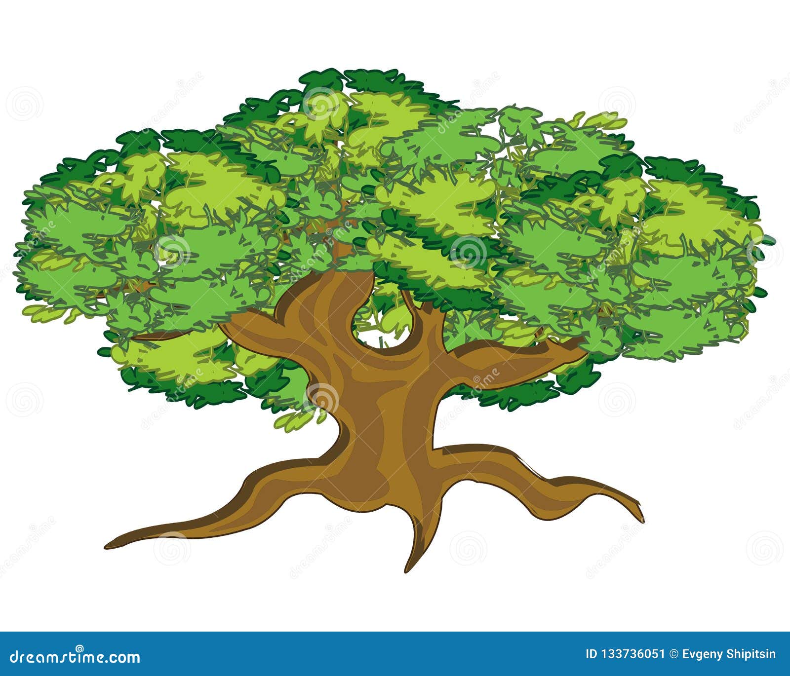 Curly Tree Silhouette Design Cartoon Vector | CartoonDealer.com #32019499