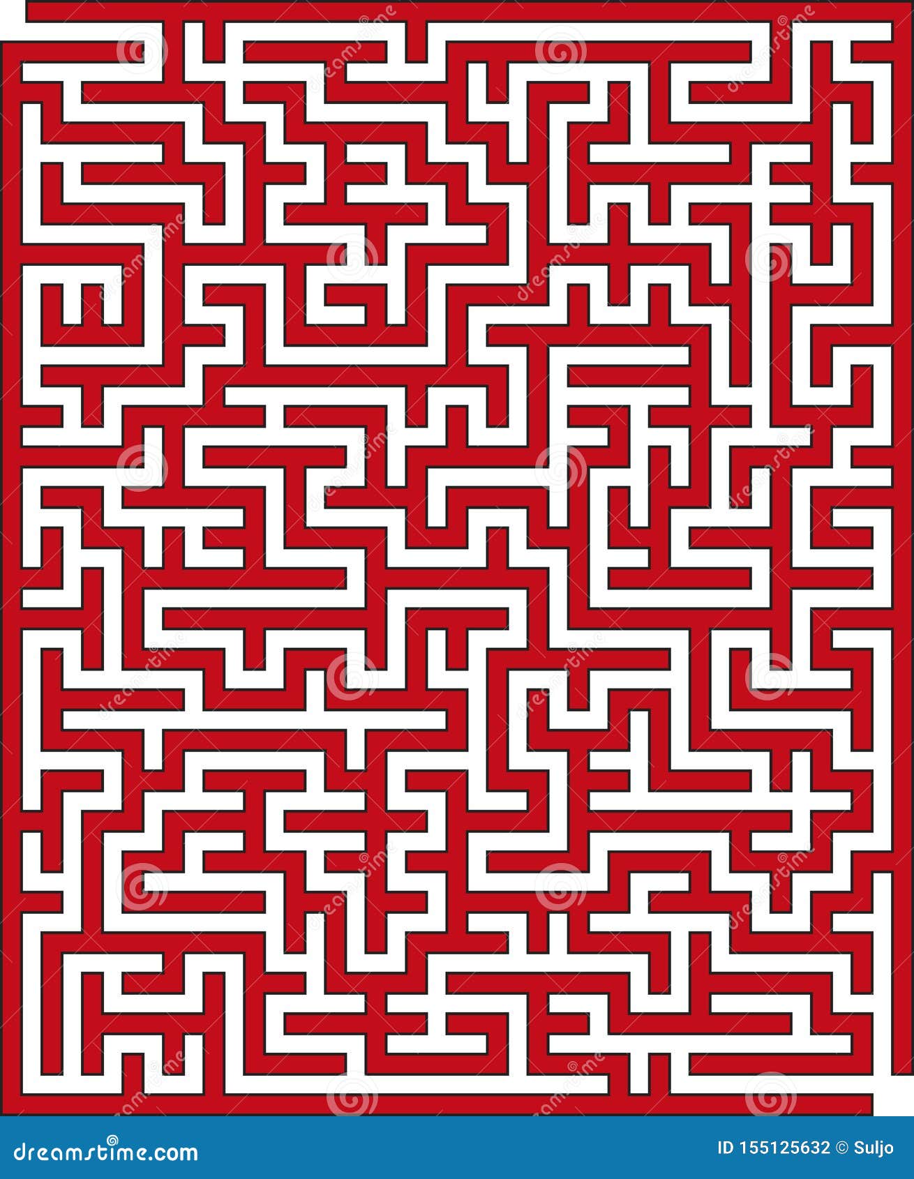 Big Labyrinth Maze stock vector. Illustration of design - 155125632
