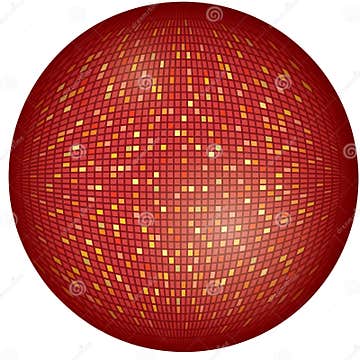 Vector Illustration of Big, Red Disco Ball Stock Vector - Illustration ...