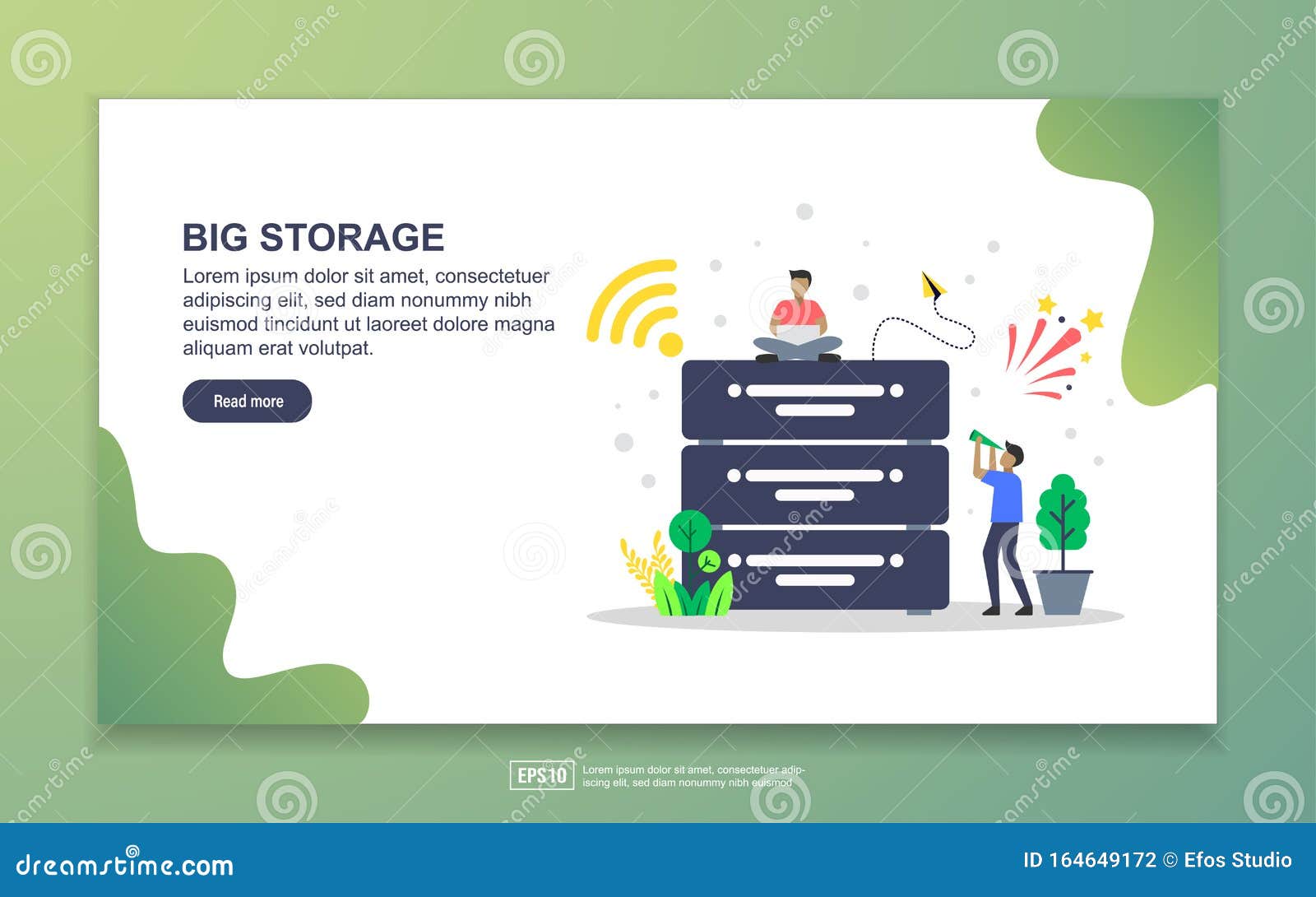 Vector Illustration of Big Storage Concept with Tiny People Character ...