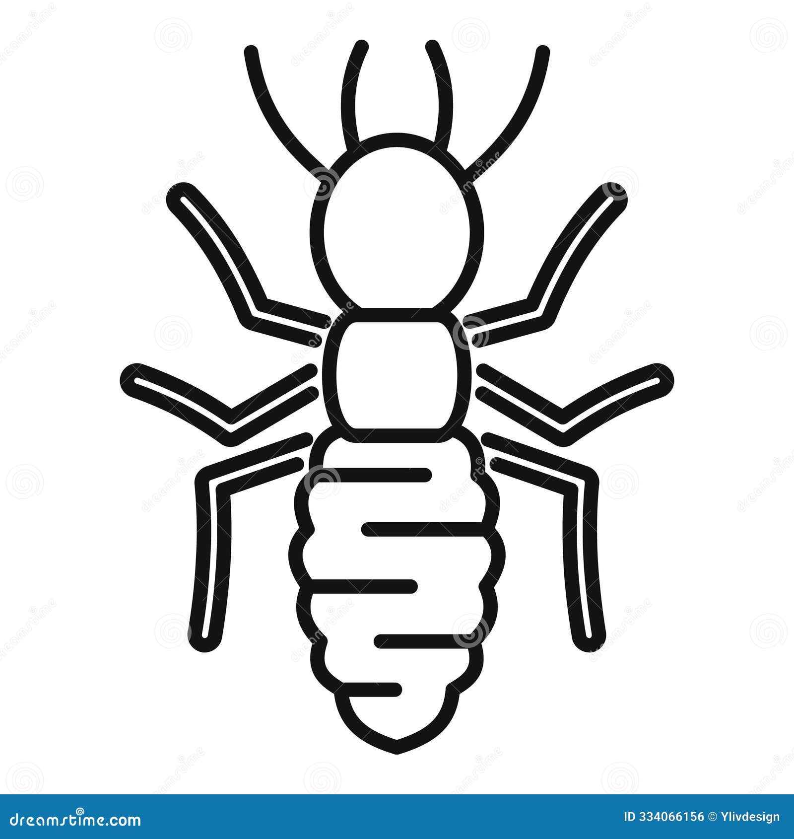 Big Termite Insect Spreading Its Legs Icon Thin Line Vector Stock ...
