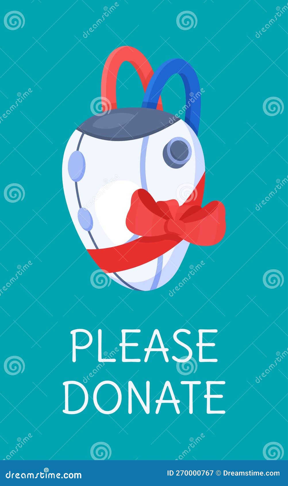 Vector Illustration of a Bionic Heart Isolated on a Blue Background ...